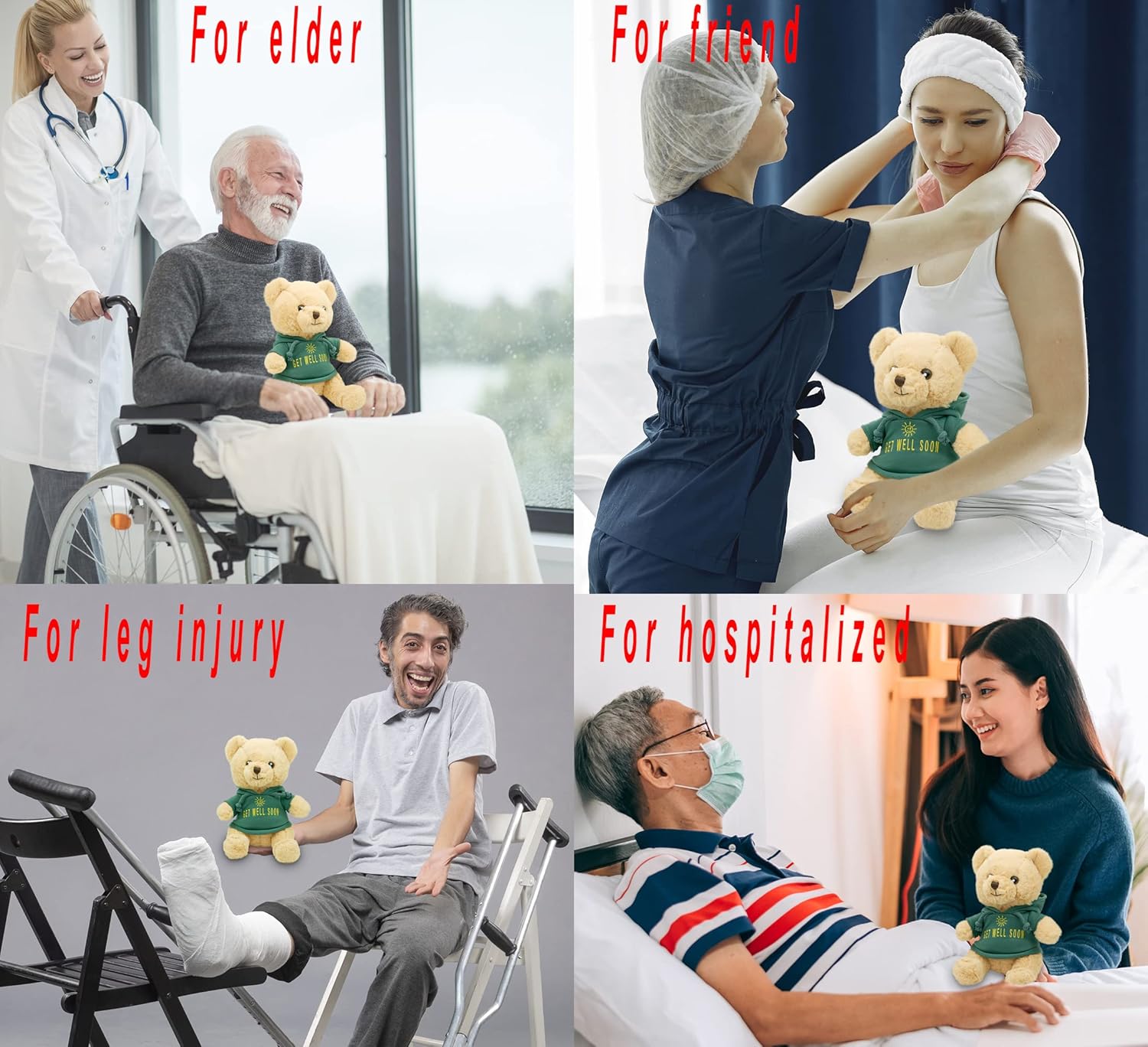 Get Well Soon – Oso de regalo para mujer y hombre, cómodo animal de ...