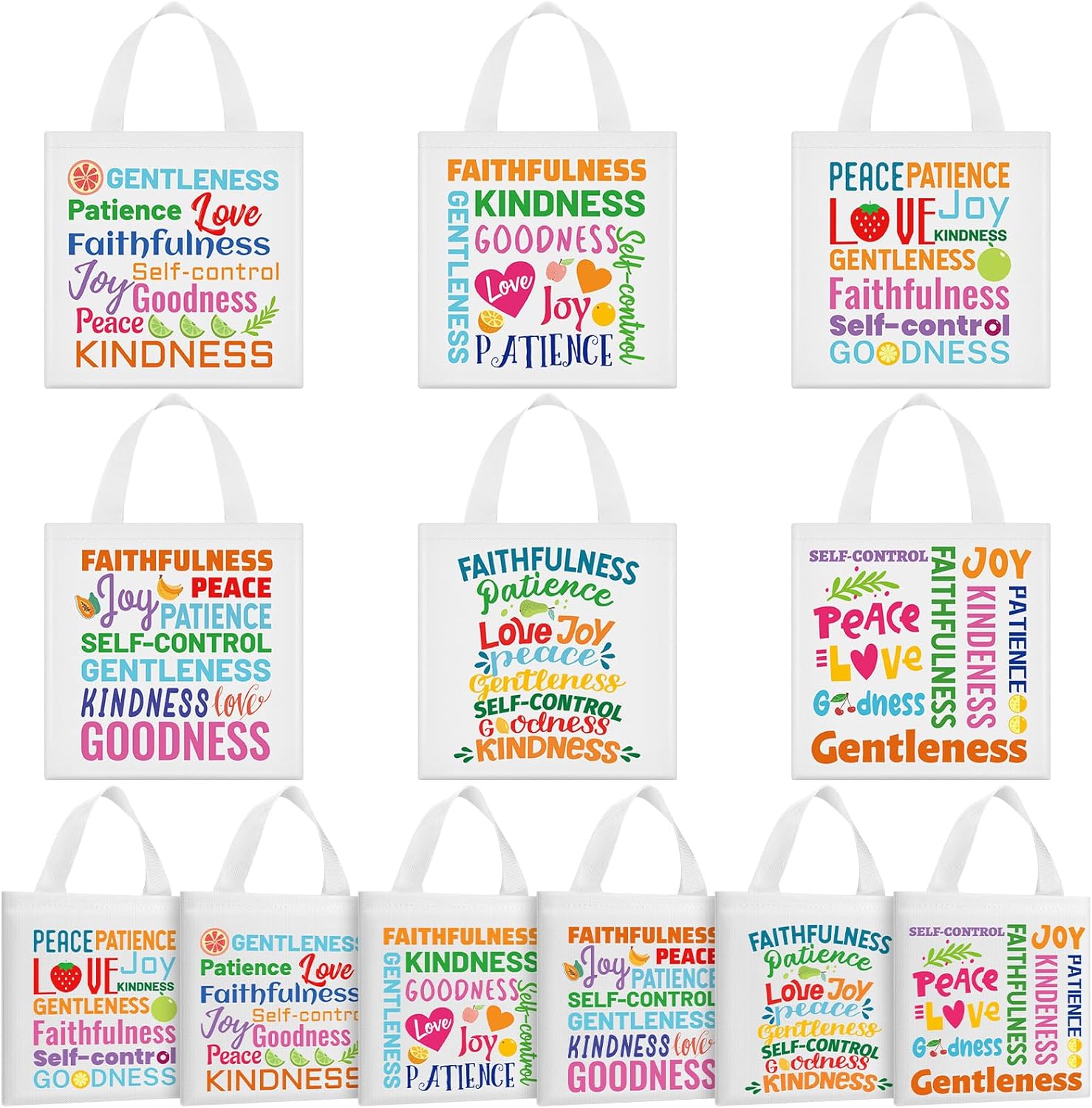 Amazon.com: SilTriangle 36 Pcs Fruit of the Spirit Tote Bags for Kids ...