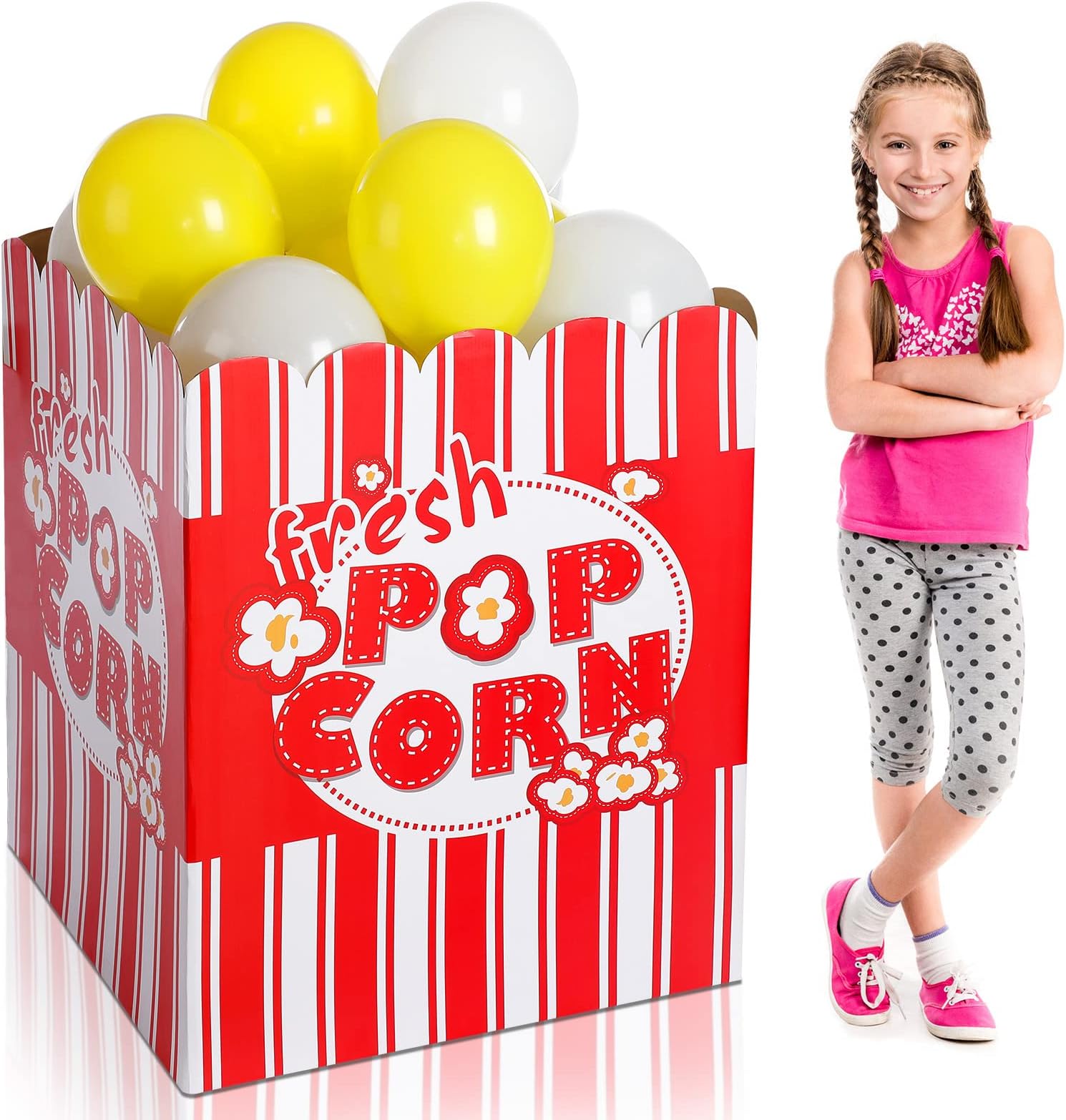 Amazon.com: Kathfly Giant Popcorn Box with Balloons Stand Up 3D Popcorn ...