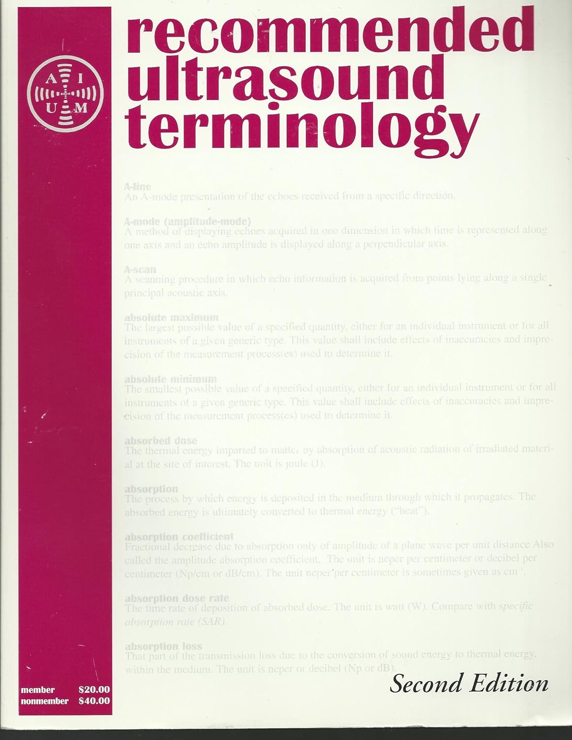 Recommended ultrasound terminology: American Institute of Ultrasound in ...