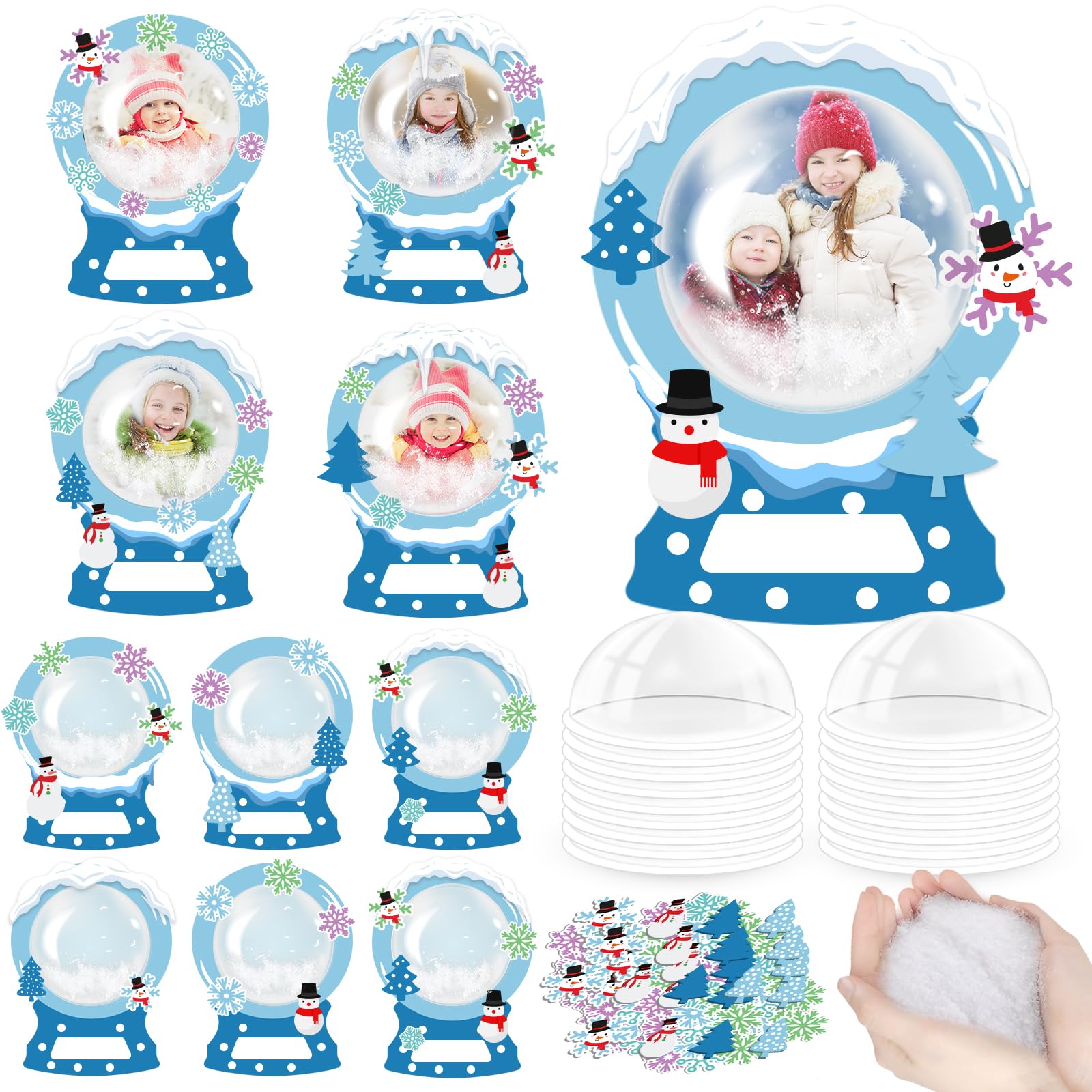 Amazon.com: 30 Sets Winter Snow Globe Picture Frame Craft Kit Felt DIY ...