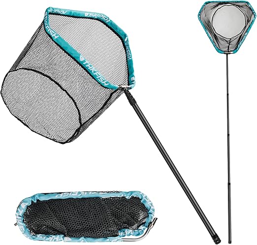 Amazon.com : THKFISH Carbon Fiber Fishing Net - Long Handle, Portable ...