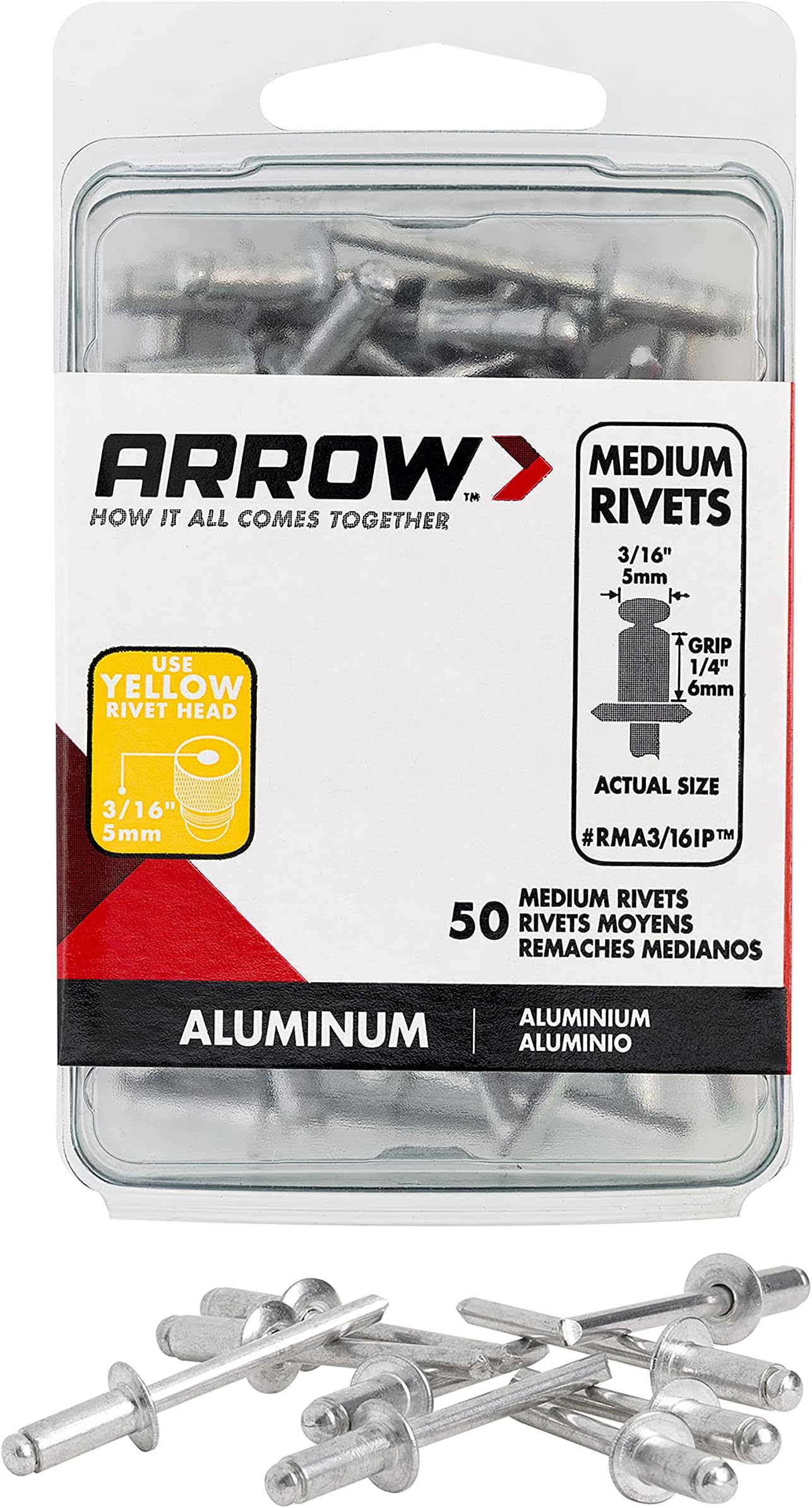 Amazon.com: Arrow RLFA3/16IP Long Large Flange Aluminum Pop Rivets for ...