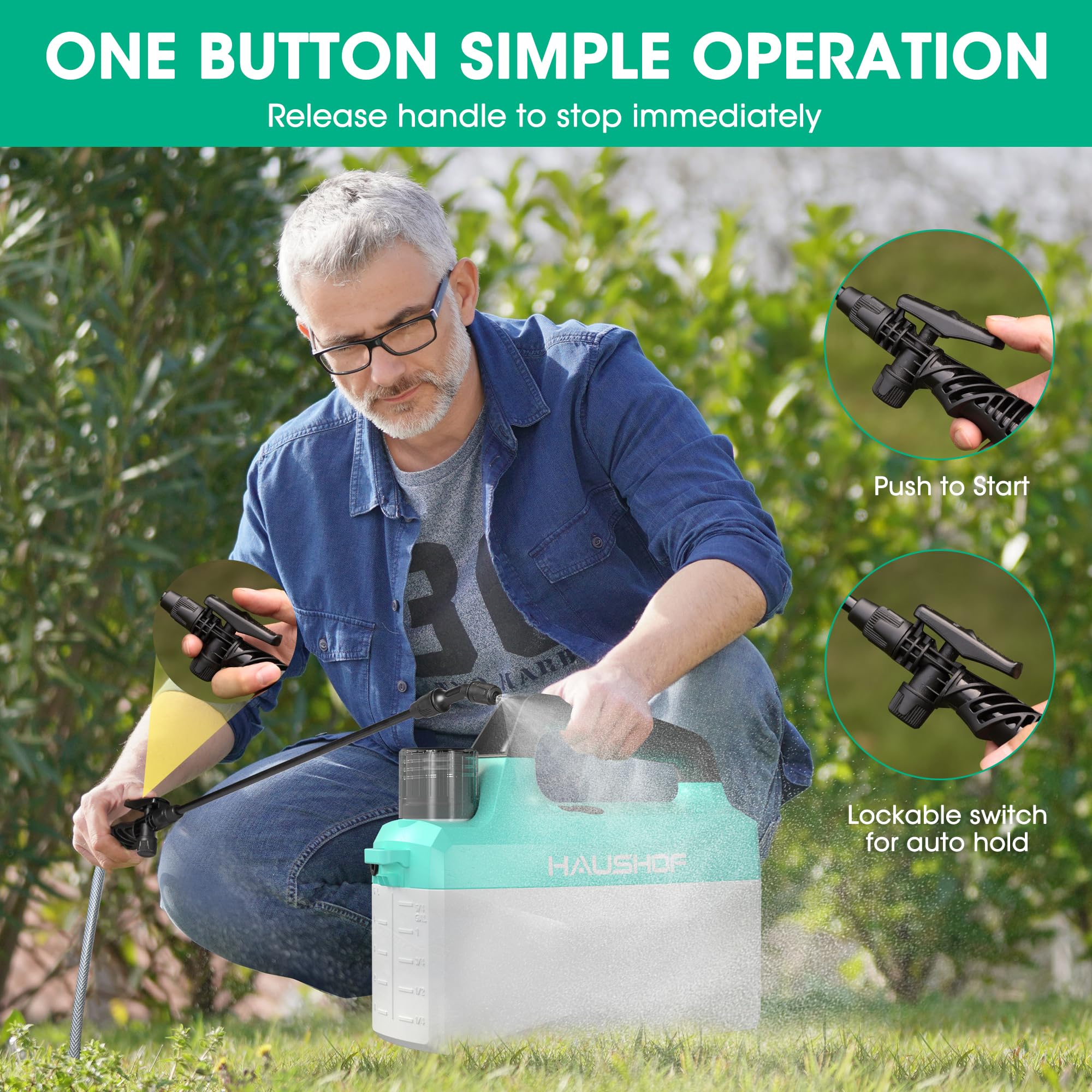 Snapklik.com : HAUSHOF 1.35 Gallon/5L Battery Powered Sprayer ...