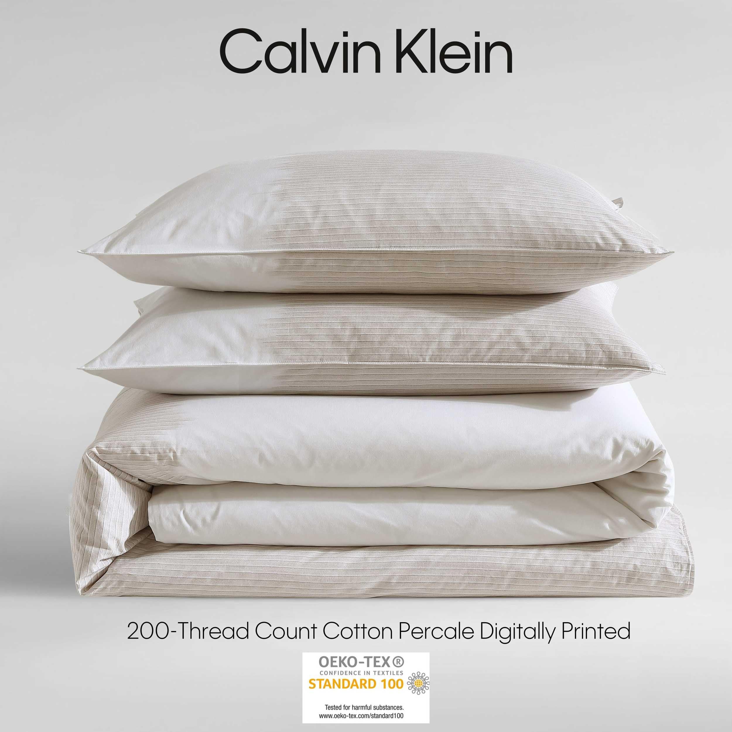 Calvin Klein - King Duvet Cover Set, Soft Cotton Percale Bedding, Ikat ...