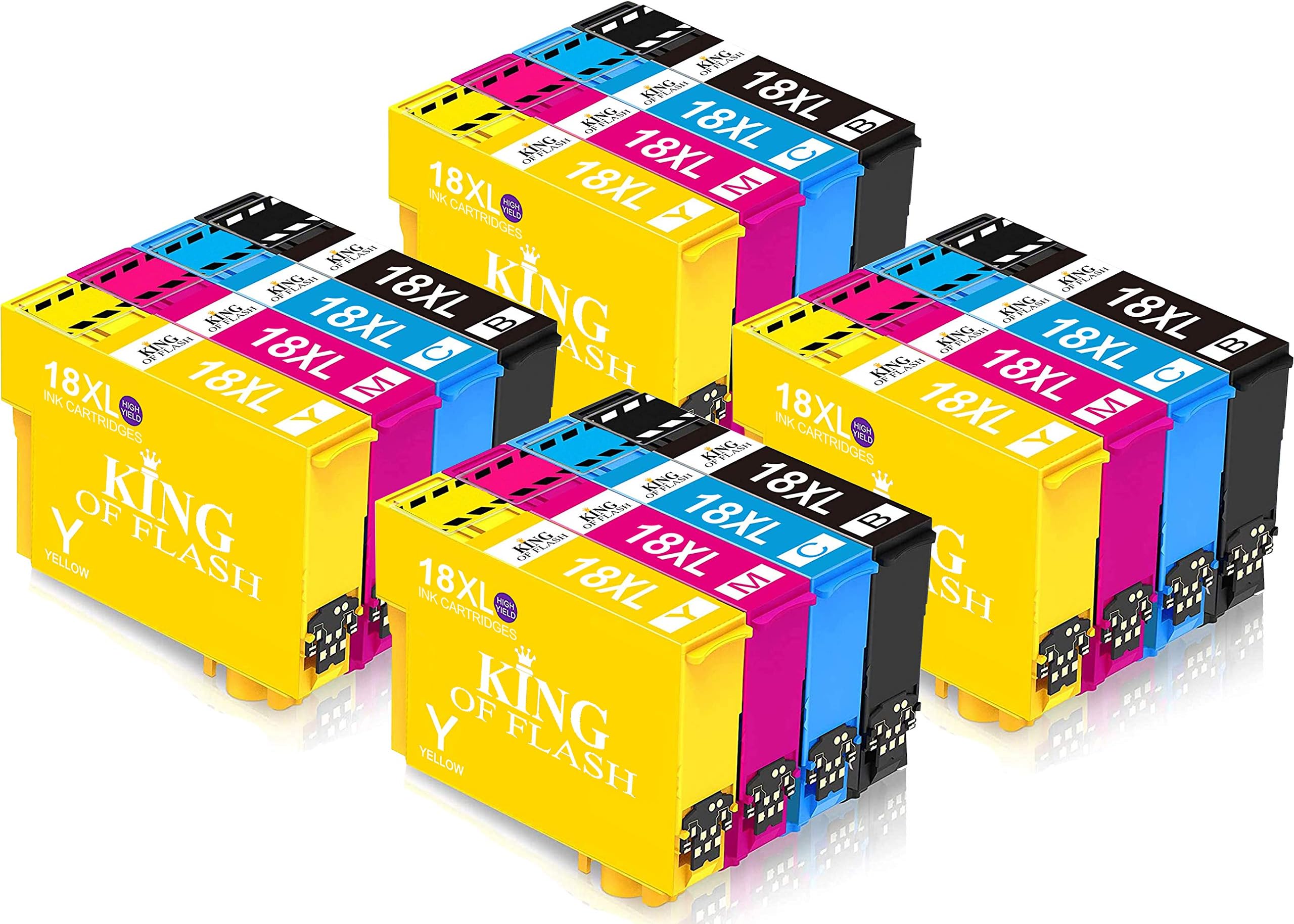 KING OF FLASH 4 Full Set Compatible Printer Ink Cartridges For Epson ...