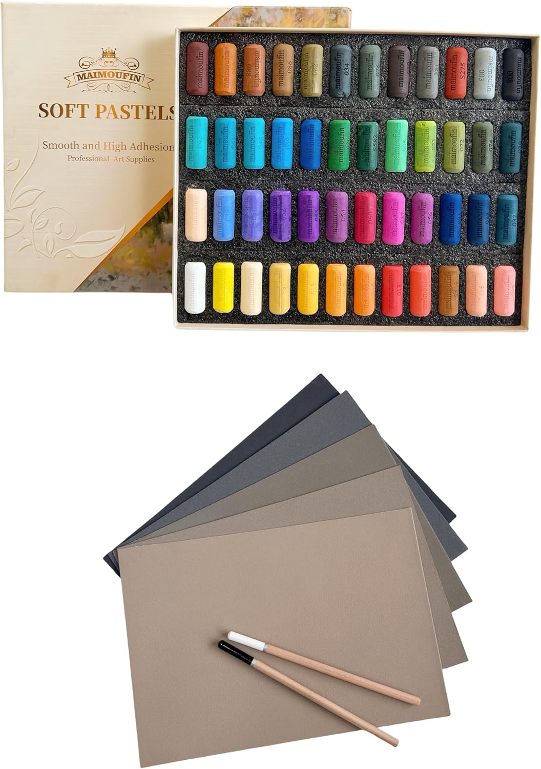 Amazon.com: MAIMOUFIN Pastels Set for Artists (48 Color Soft Pastel ...
