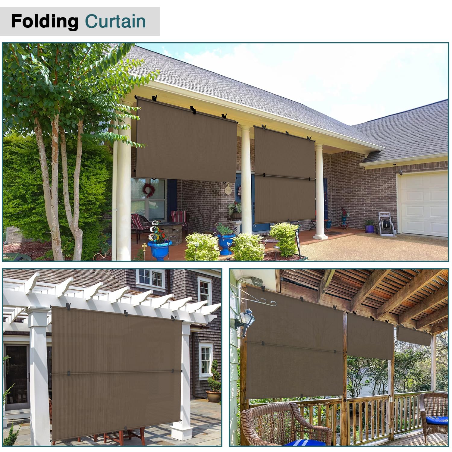 Snapklik.com : ECOOPTS 7W X 6L Outdoor Folding Shade, Cordless Fold ...