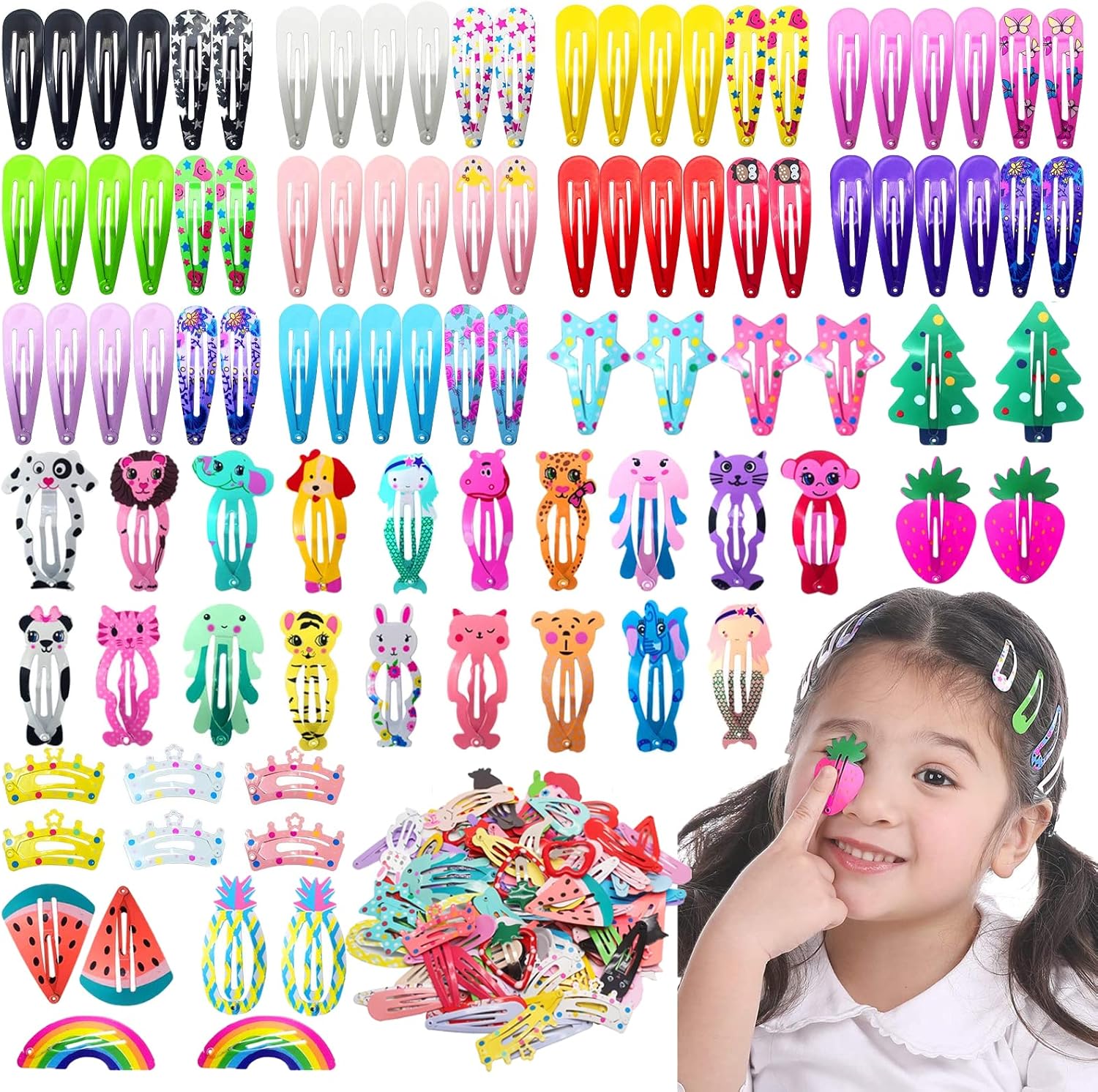 Pinzas de Cabello 100 Pinzas, Cucas Cabello Mujer Antideslizante ...