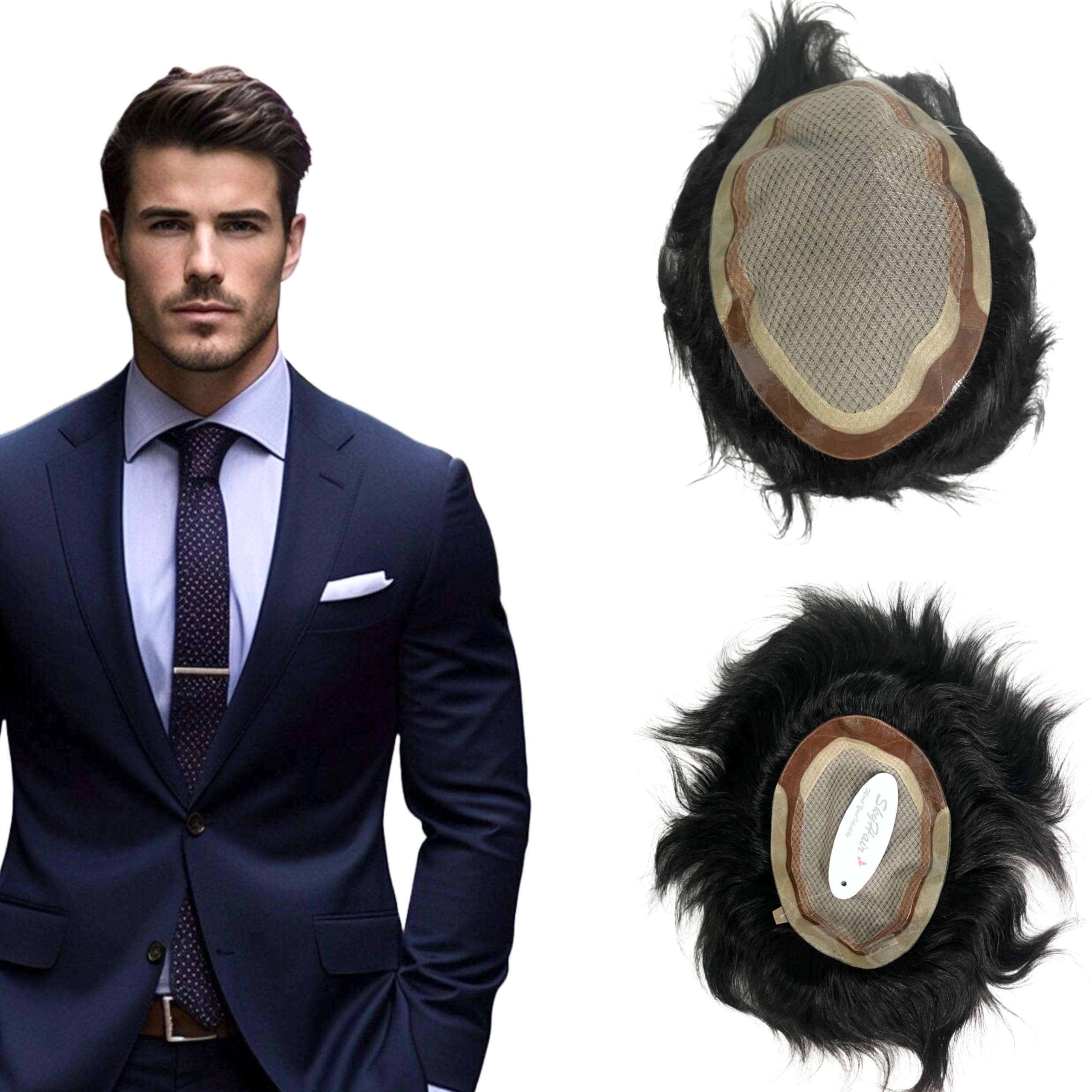 SkyHair 2 Layer Black Rose Hair Patch for Men (Scalp Friendly Series ...