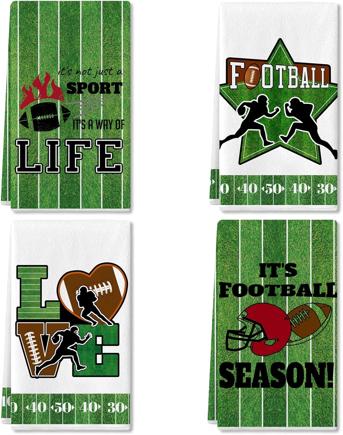 Amazon.com: Lebsitey Football Kitchen Decorative Towels Dish Towels Tea ...