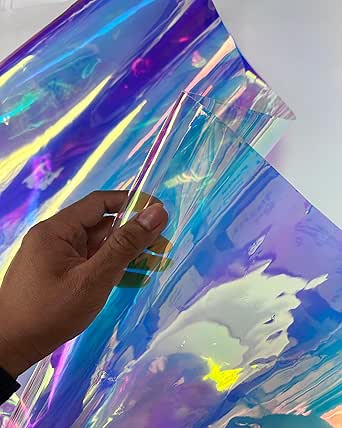 Amazon.com: Metallic Transparent .3mm Blue Holographic Vinyl 54" Wide ...