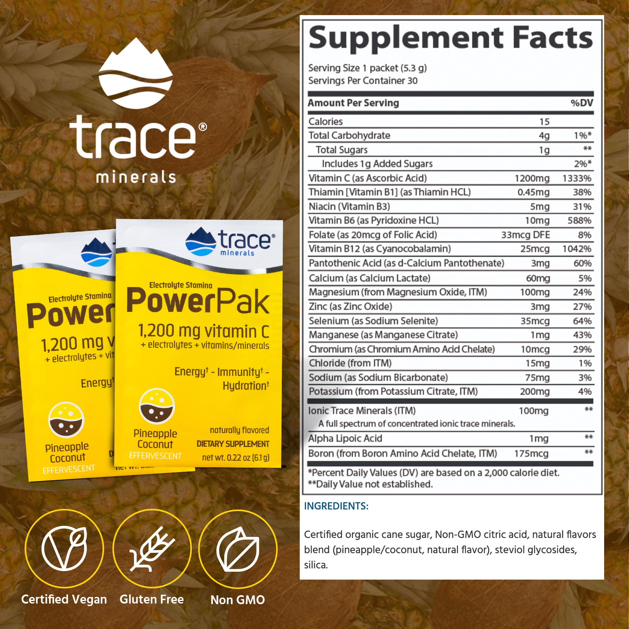 Snapklik.com : Trace Minerals Power Pak Electrolyte Powder Packets 1200 ...