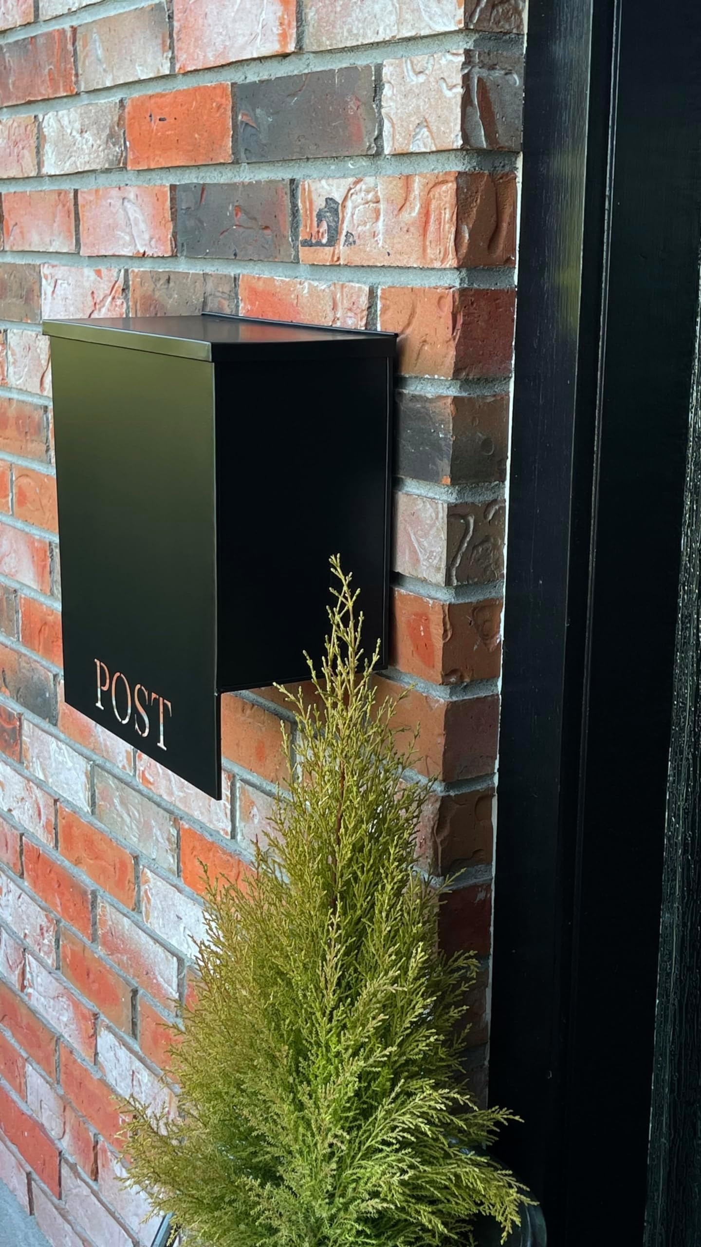 NACH Stanley Post Large Mailbox, Black Mailboxes for Outside Wall Mount ...