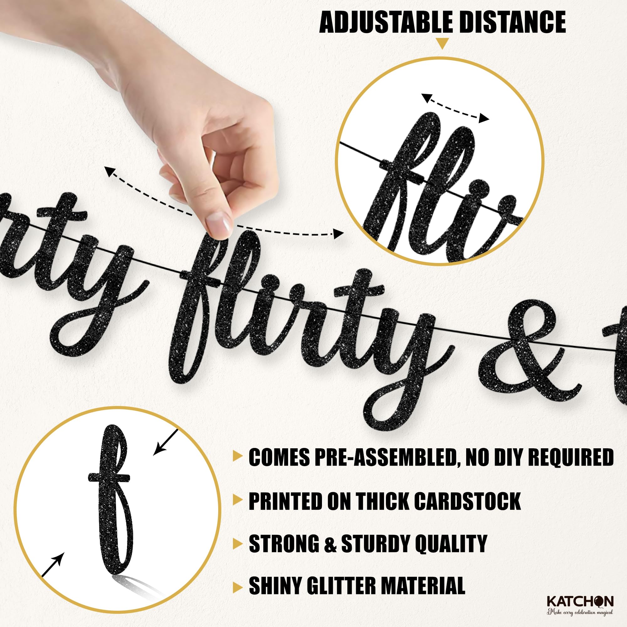 Snapklik.com : Glitter Thirty Flirty & Thriving Banner - 10 Feet 30th ...