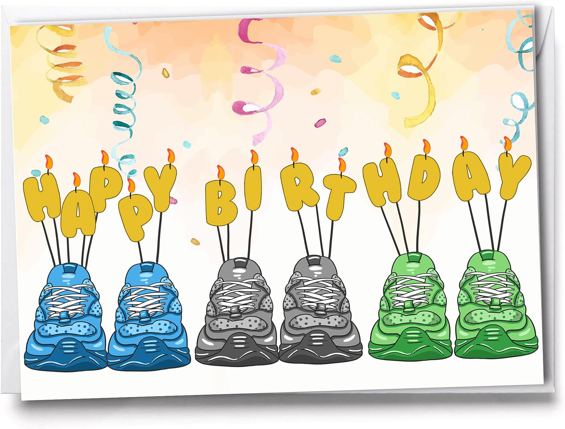 Amazon.com: Happy Birthday Runner Greeting Card Blue | Miles, Pace ...