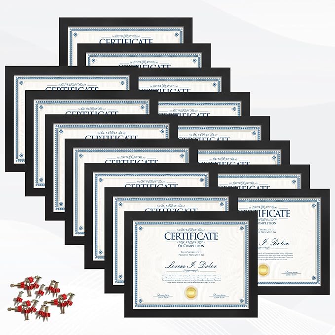 Amazon.com - 8.5x11 Picture Frame set of 15, Multi Certificate 8.5 by ...