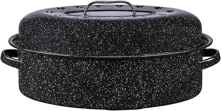 Amazon.com: Granite Ware 18" Oval Roaster with Cover, Large Non-Stick ...