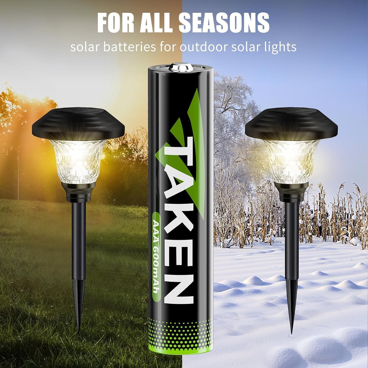 Pilas AAA triples para luces solares de jardín al aire libre, batería ...