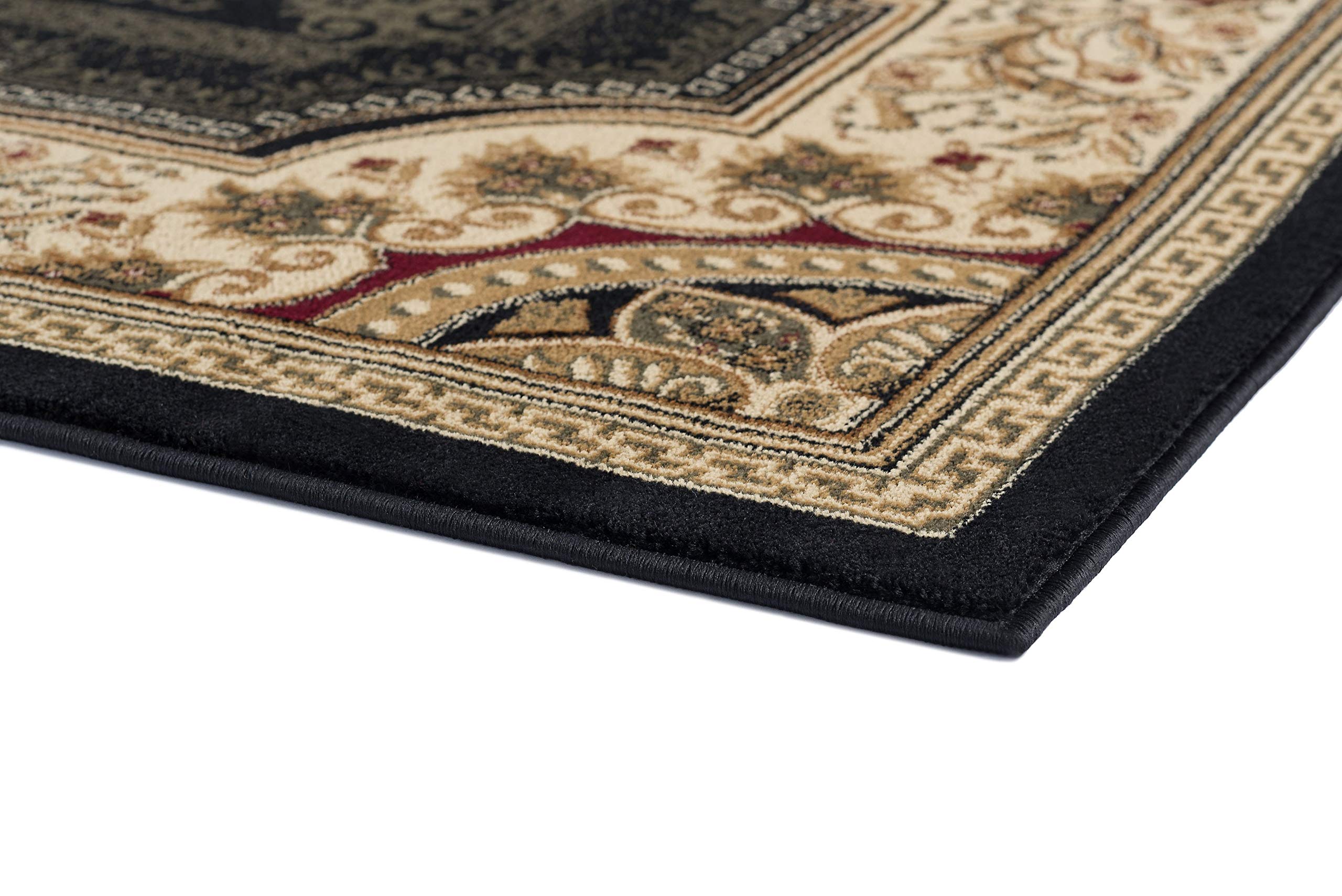 Jayden Traditional Oriental Black Scatter Mat Rug, 2' x 3'