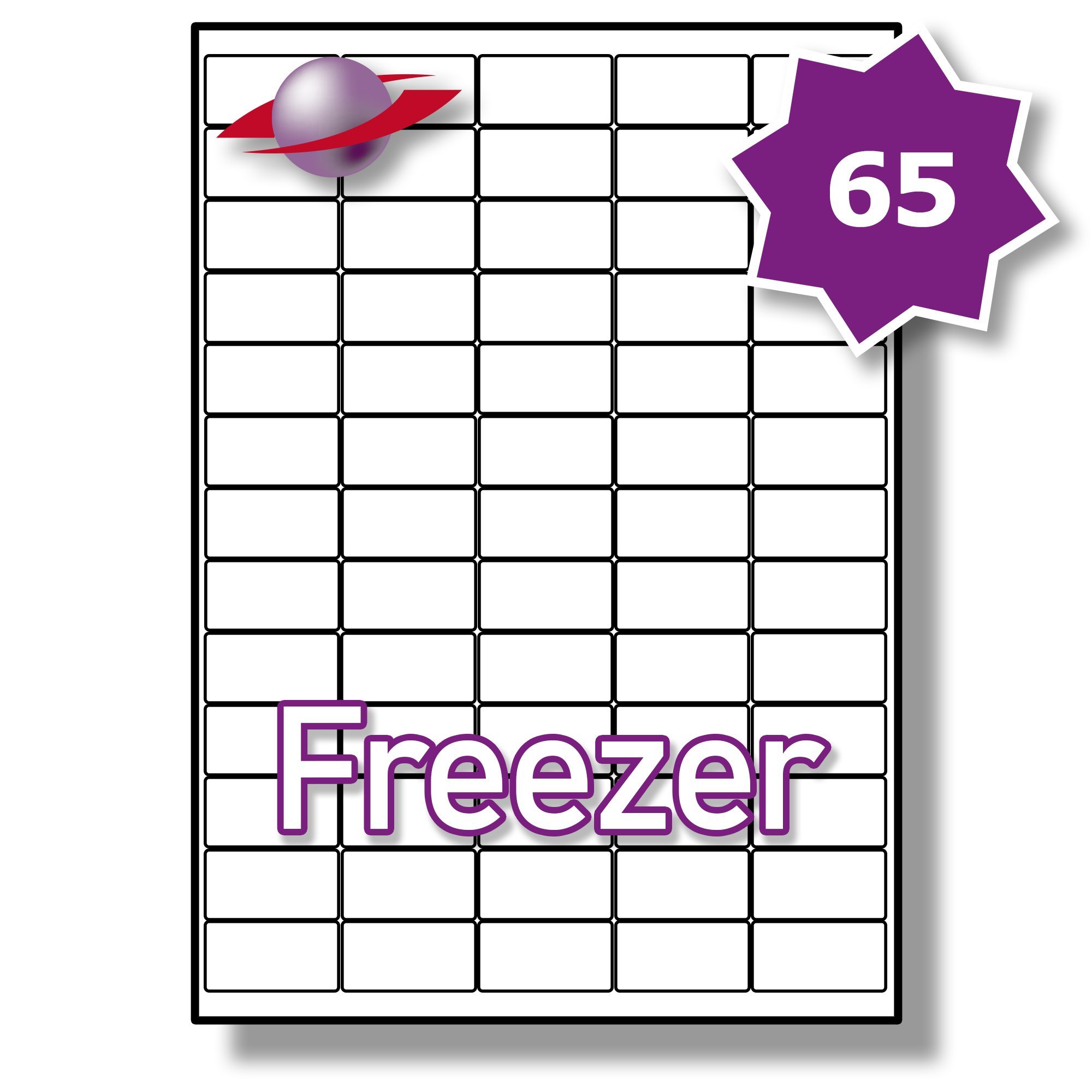 Label Planet® 65 Per Page/Sheet, 5 Sheets (325 Sticky MINI FREEZER ...