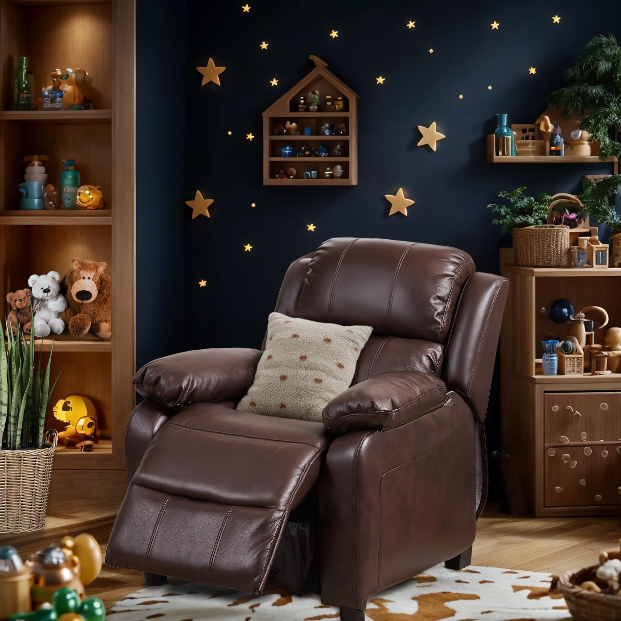 Snapklik.com : Macaron Kids Reclining Chair Recliner Dual Storage ...