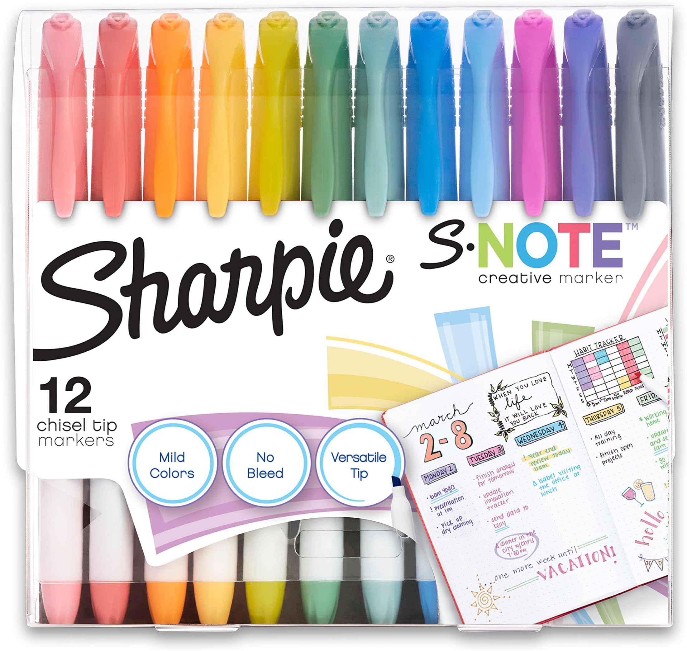 Sharpie S-Note Creative Markers, Highlighters, Assorted Colors, Chisel ...