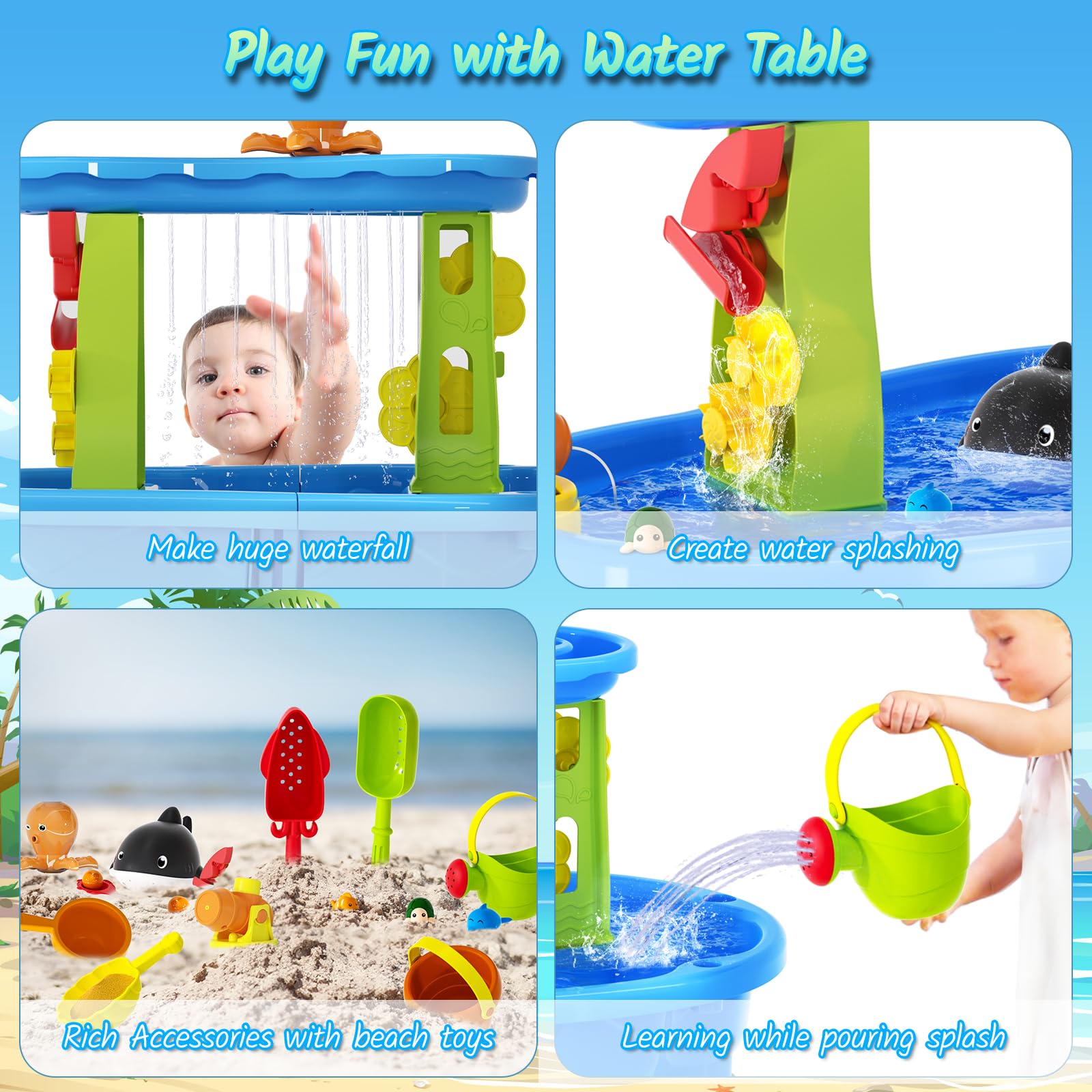 Snapklik.com : 2024 Upgraded Water Table Toys For Kids, 3-Tier ...