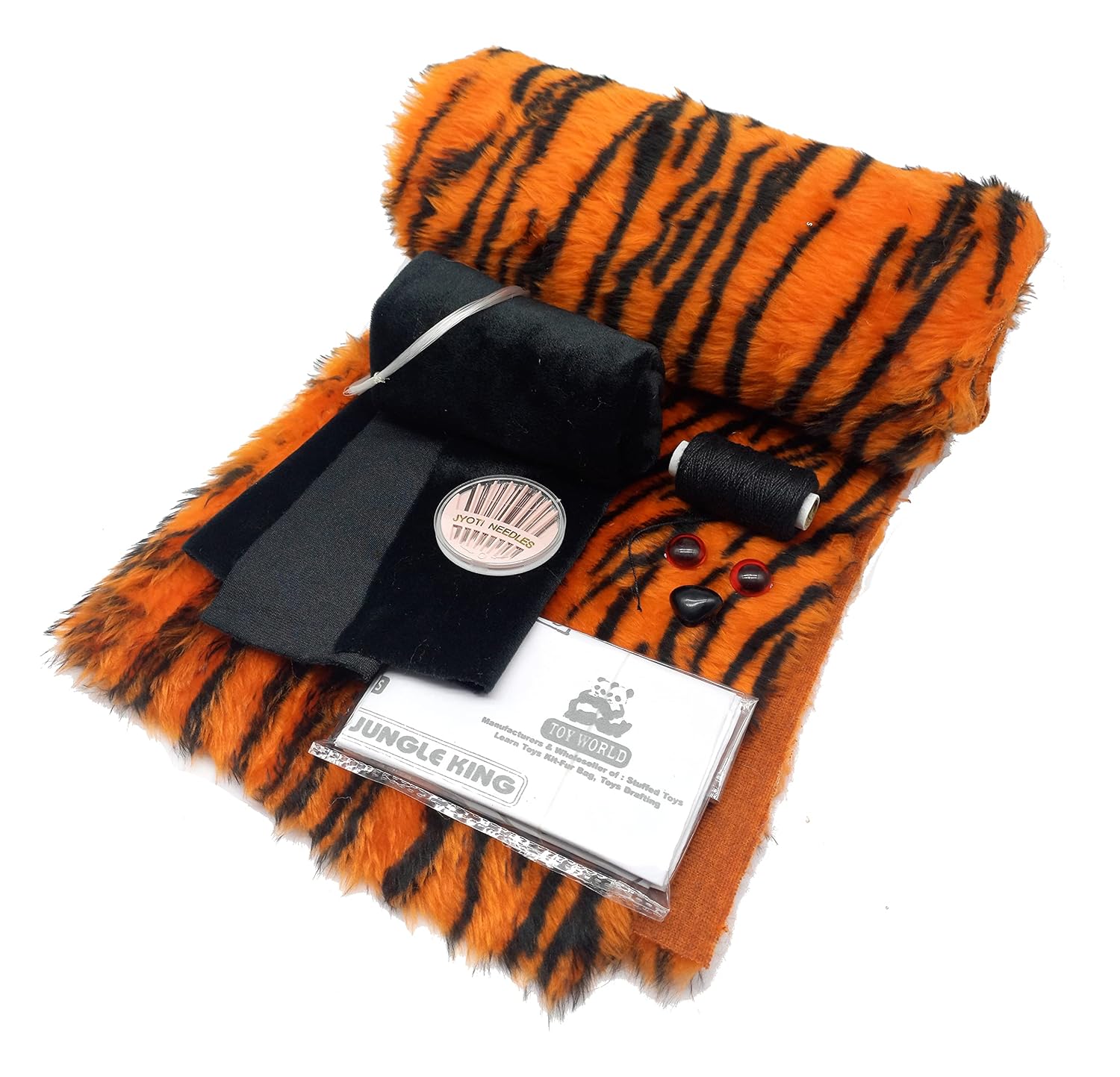 Soft Toys Tiger Making Kit Includes Tiger Print Fur Cloth, Acrylic ...