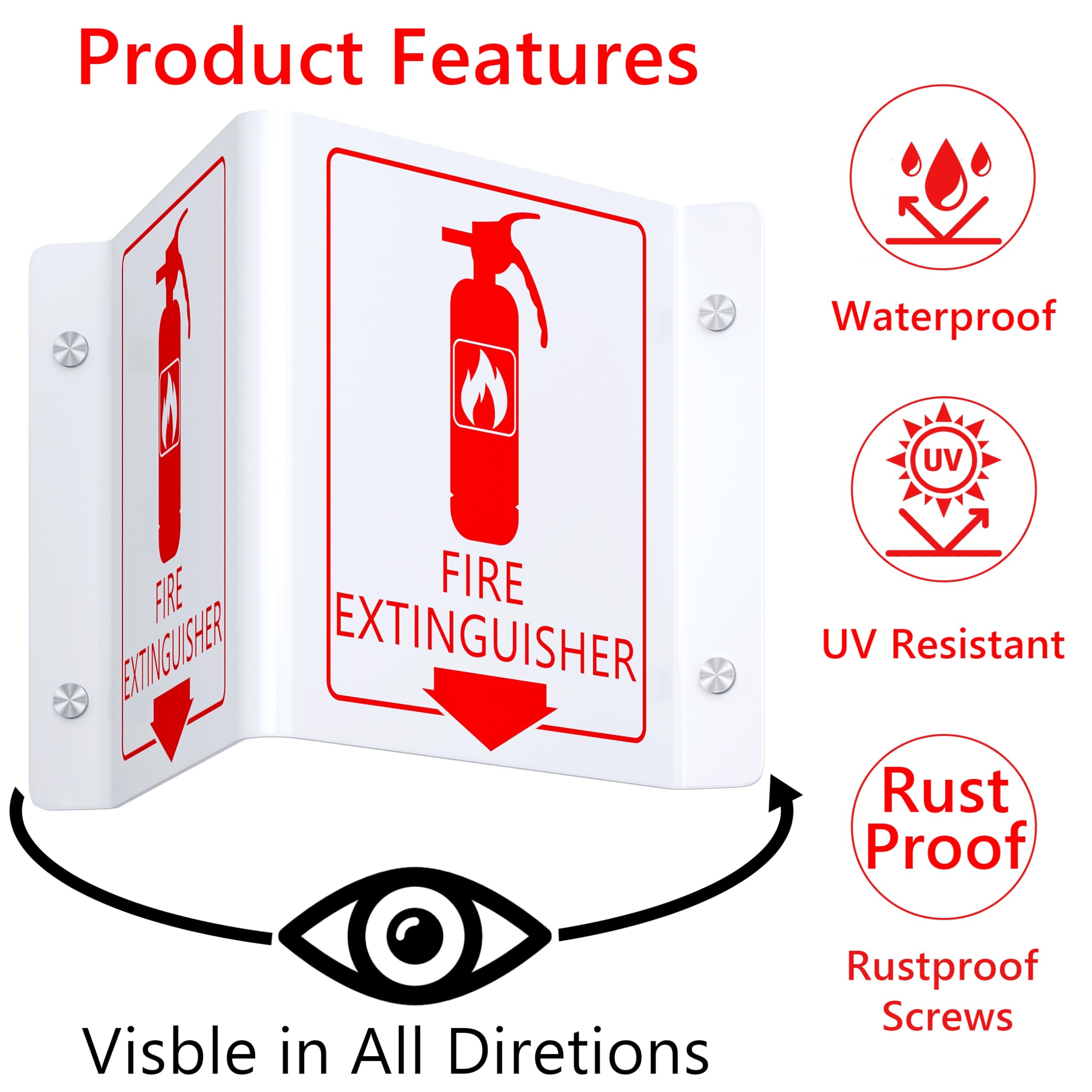 Snapklik.com : Fire Extinguisher Wall Mount Sign: Fire Extinguisher ...