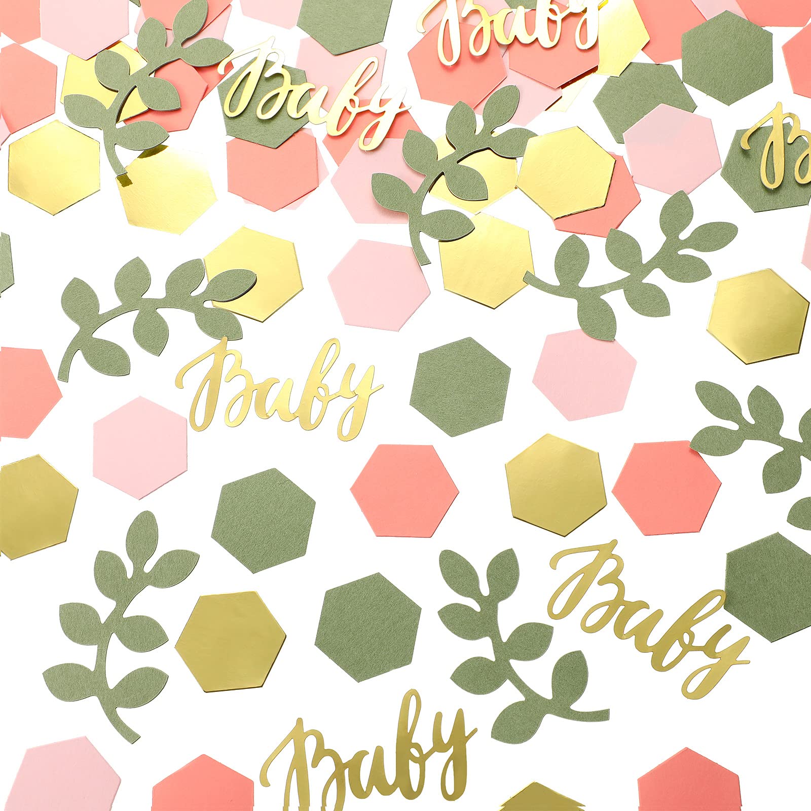 Amazon.com: 220 Pcs Greenery Baby Shower Confetti Decorations with ...