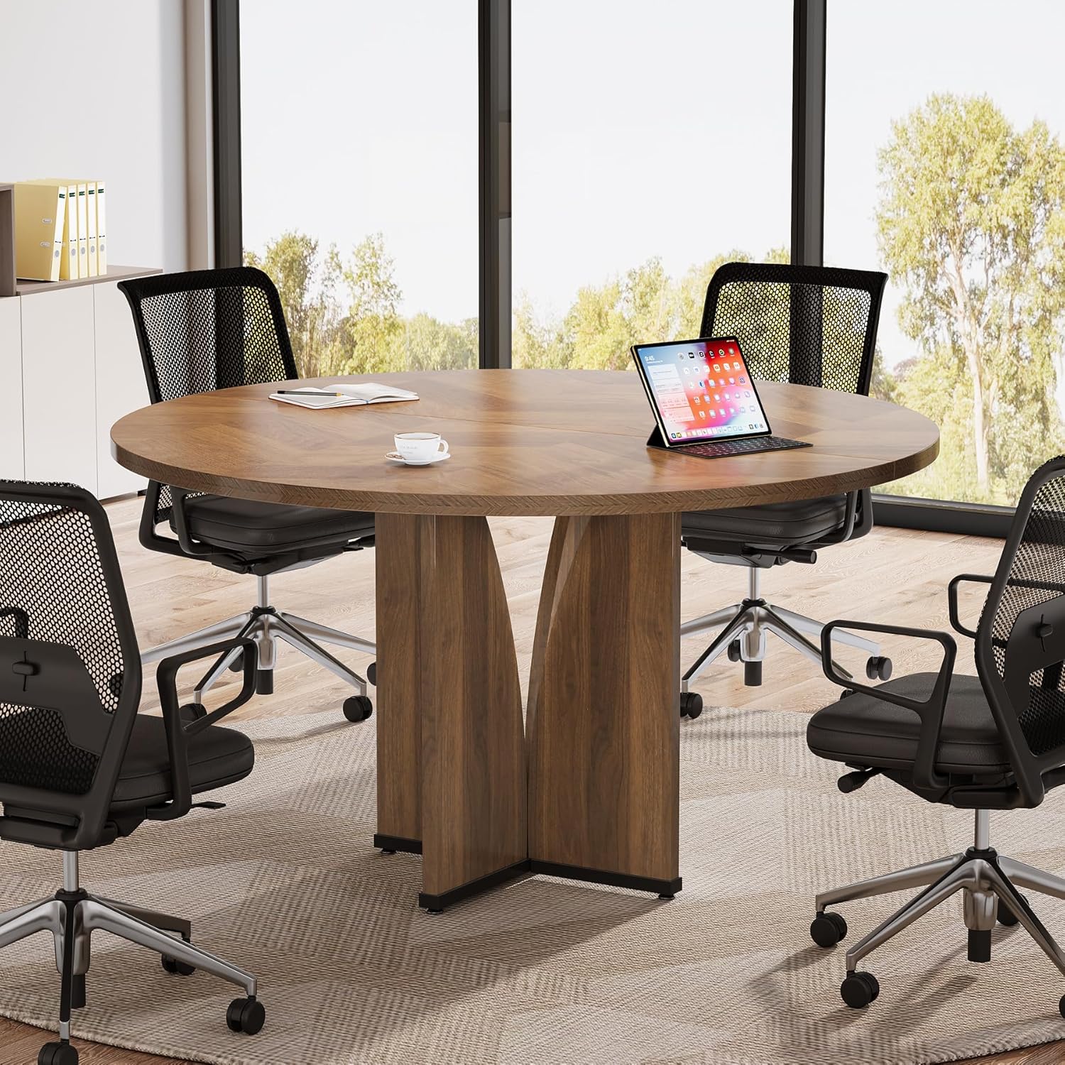 Amazon.com: Tribesigns 39" Round Conference Table for 4, Modern Round ...