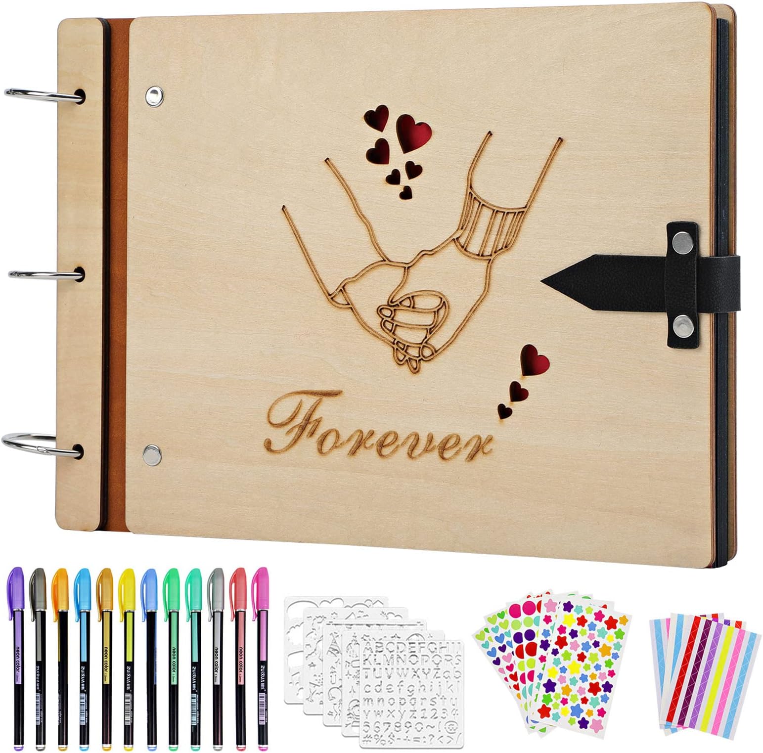 Amazon.com: Couples Scrapbook Album, Engagement Gift, 8.5" x 8.5" 90 ...