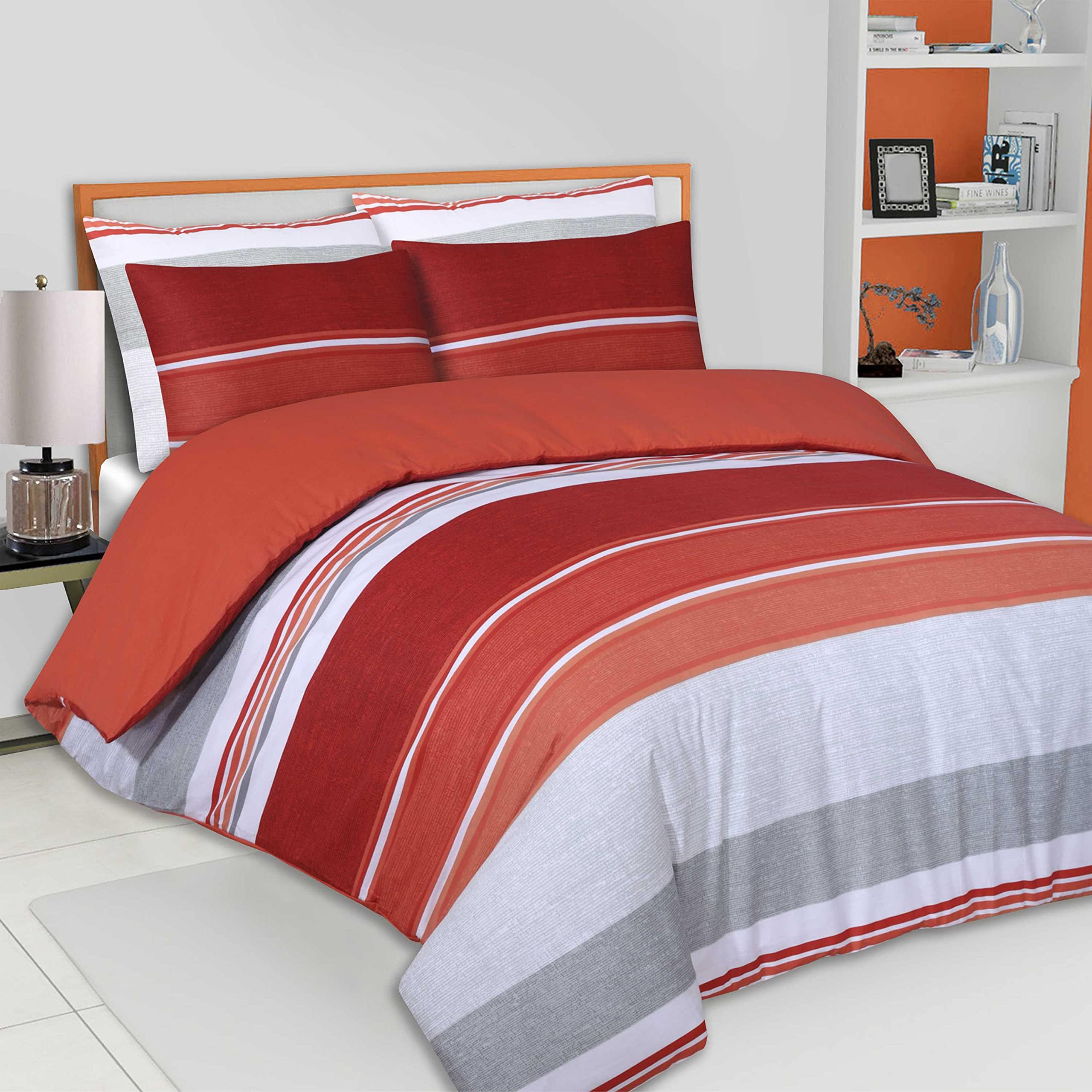Sassy B Bedding Stripe Tease Reversible Double Duvet Cover Set with ...
