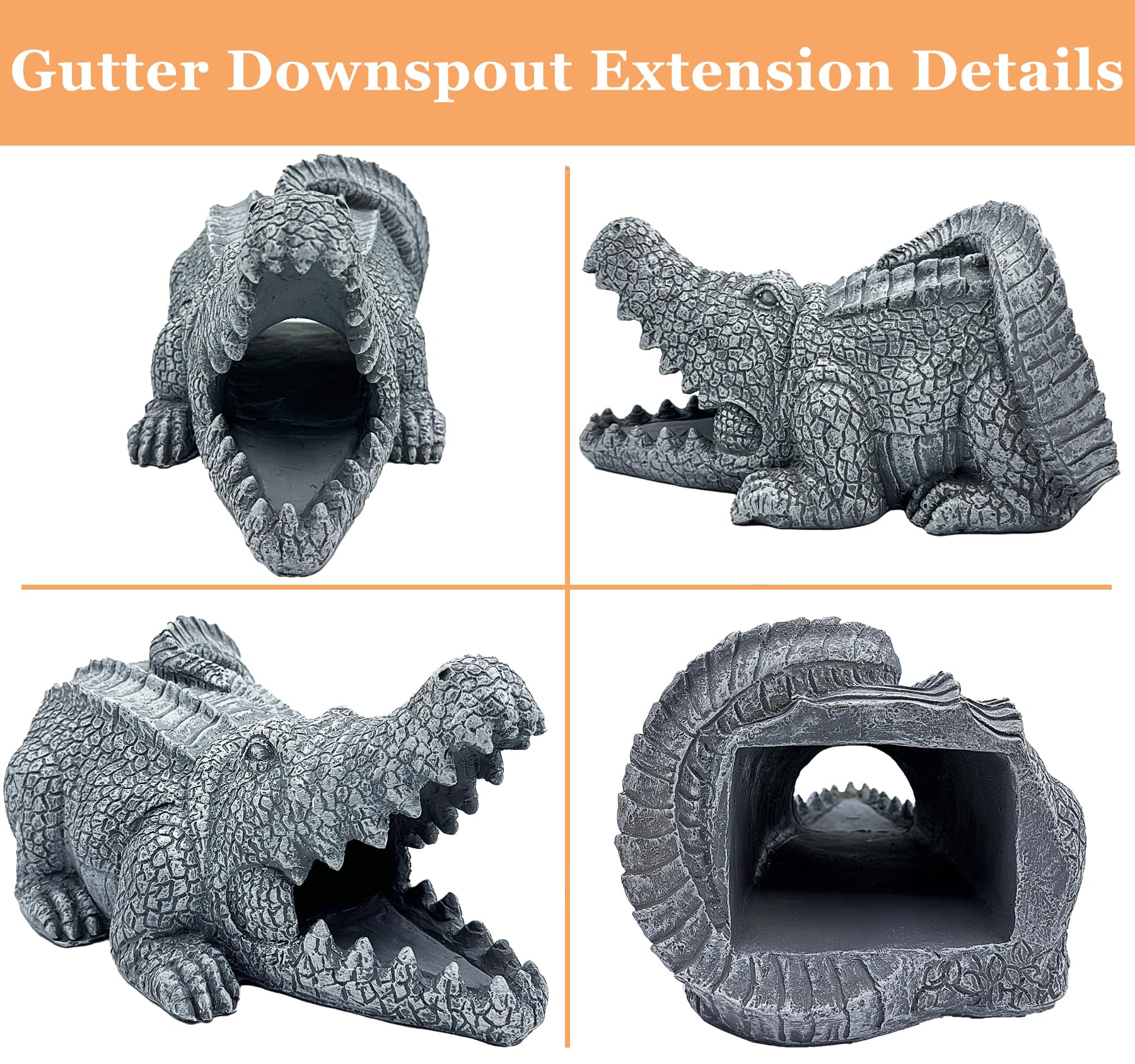 Snapklik.com : Euiroet Crocodile Sculpture Gutter Downspout Extender ...