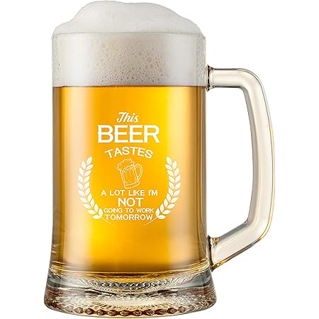 Amazon.com | Personalized 16 oz. Beer Mug Engraved with Your Custom ...