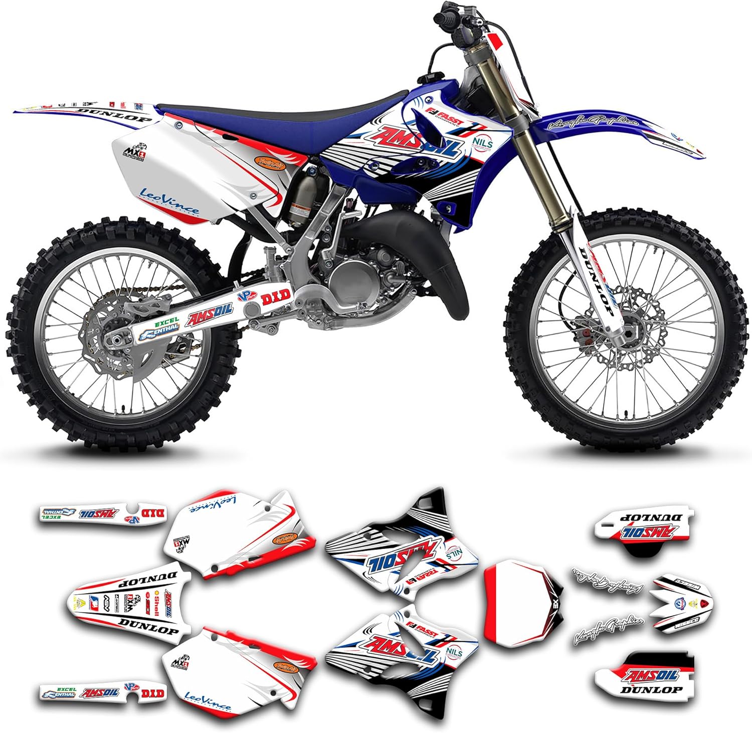 Amazon.com: Kungfu Graphics Custom Decal Kit for Yamaha YZ125 YZ250 ...