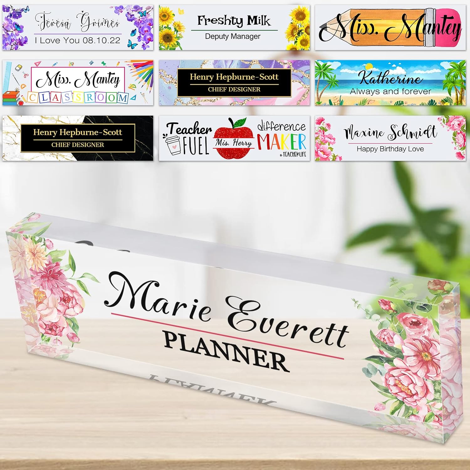 Amazon.com: Name Plate for Desk Personalized Custom Acrylic Nameplates ...