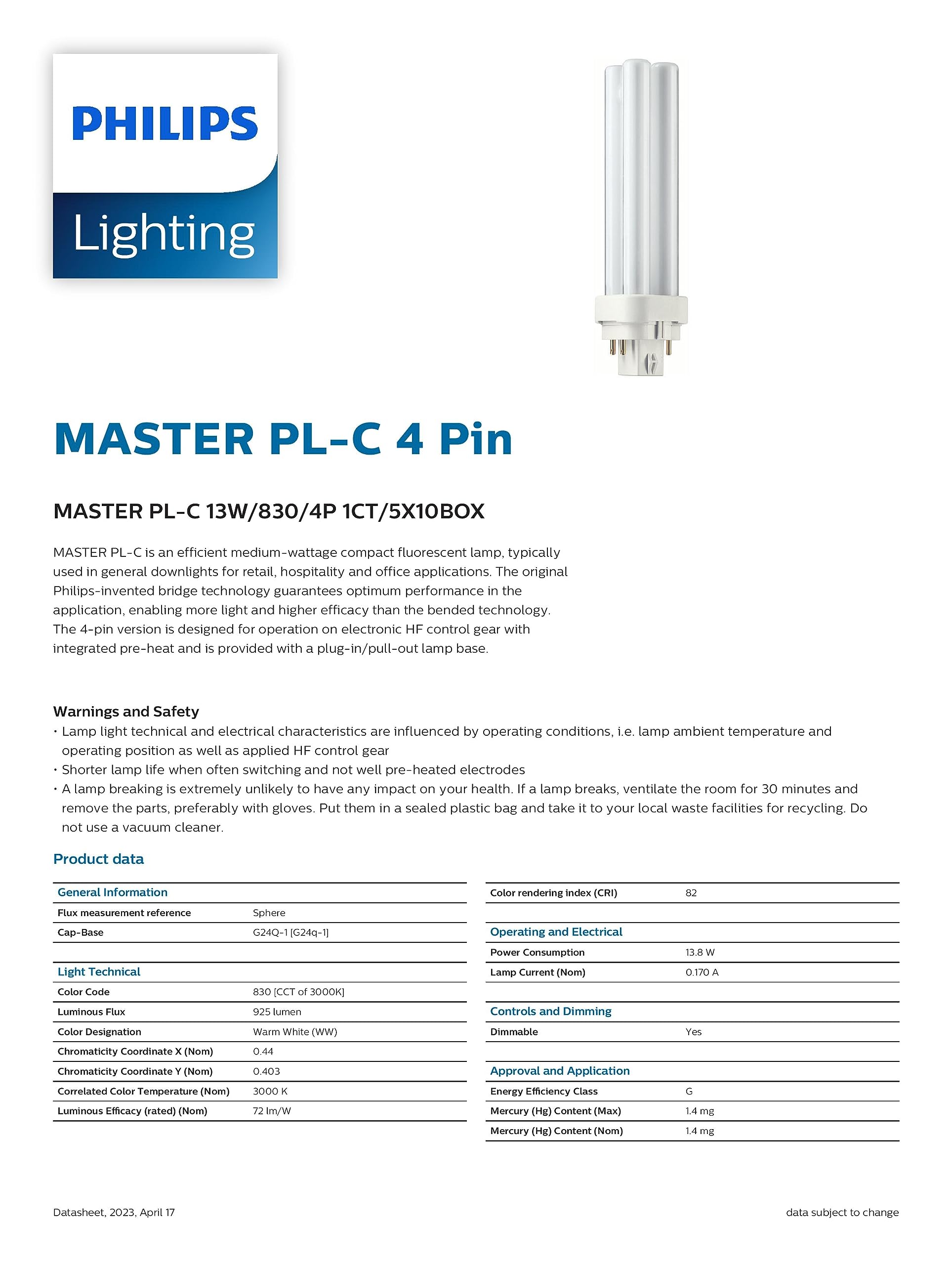 QLEE G24q 4 Pin LED Light Bulb PL-C Retrofit CFL Replacement 26W G24q-2 ...