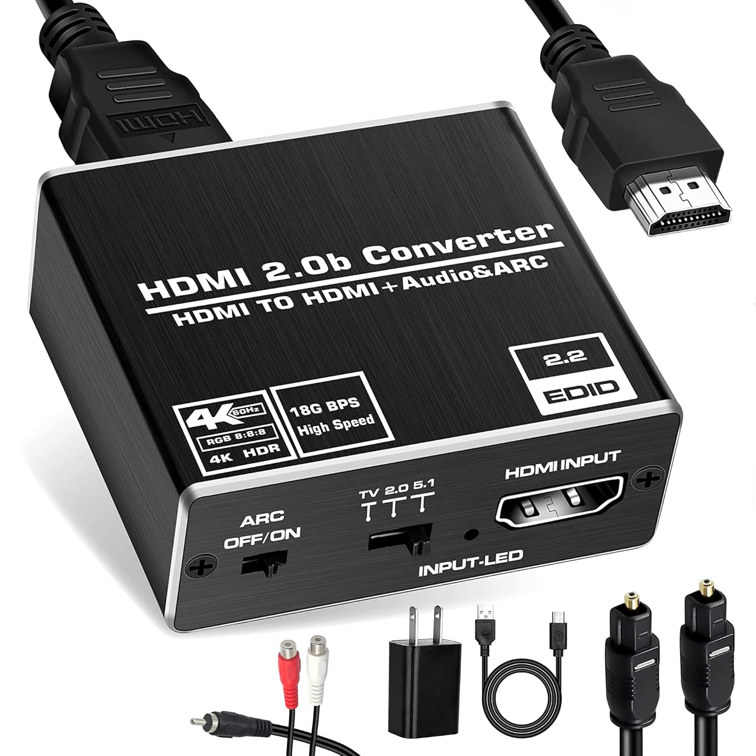 Amazon.com: HDMI Audio Extractor Splitter 4K@60Hz, MINDULLE HDMI to ...