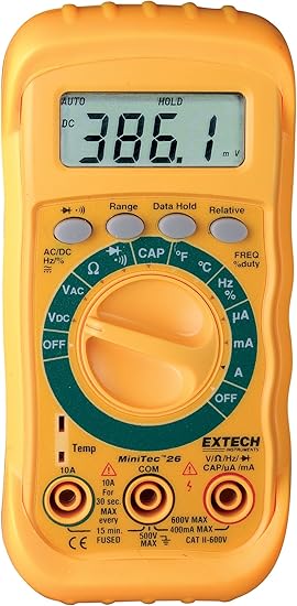 Extech MN26V MiniTec Digital MultiMeter with Non-Contact Voltage ...