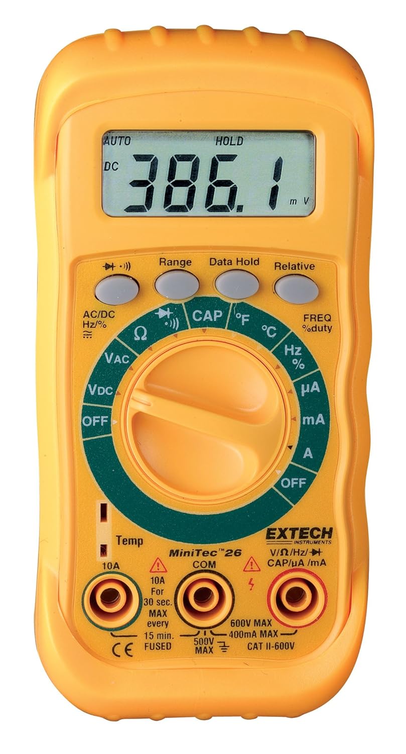 Extech MN26V MiniTec Digital MultiMeter with Non-Contact Voltage ...