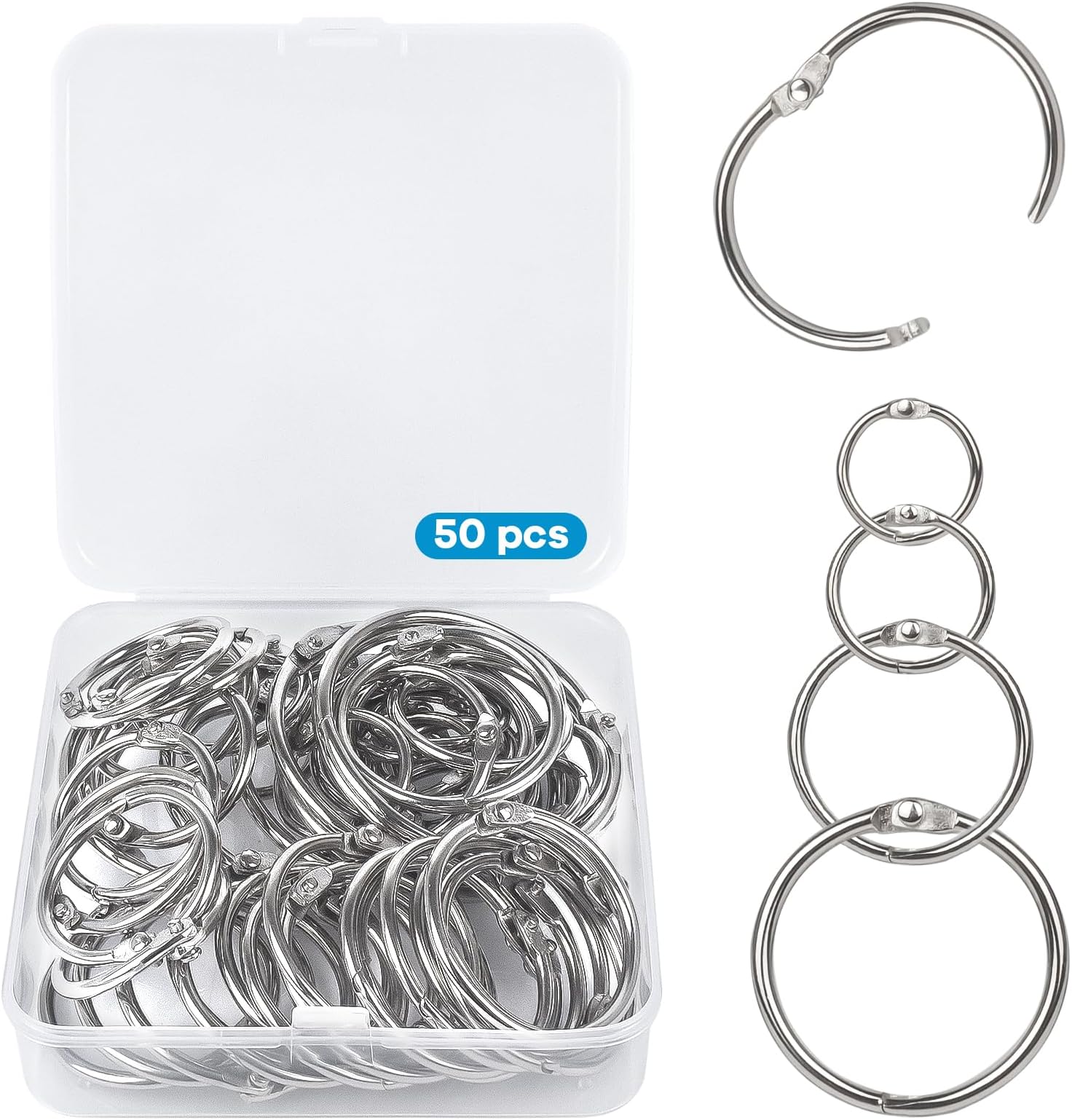 Amazon.com : Binder Rings, 1 1/2 Inch - 100 Pack Metal Rings, Heavy ...