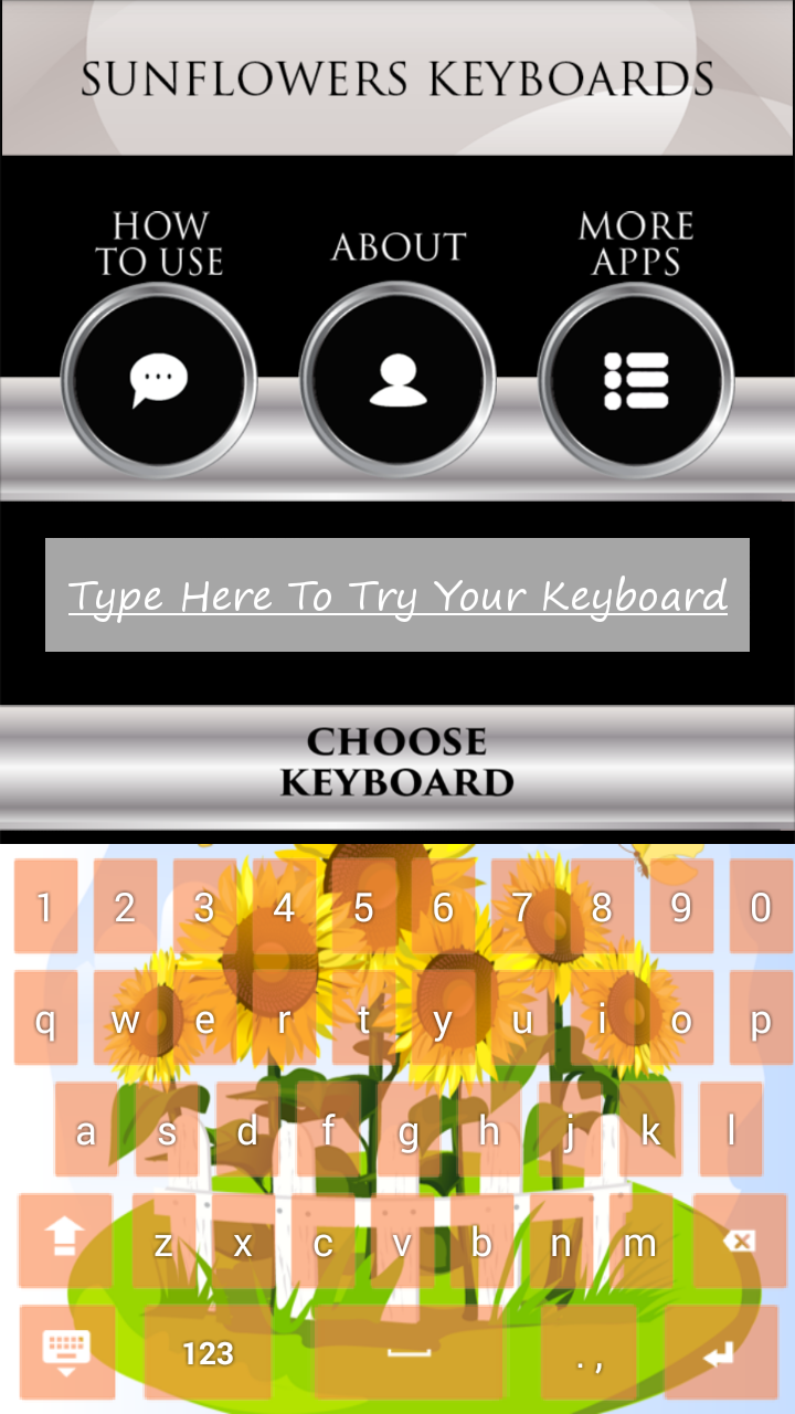 Sunflowers Keyboards - App on Amazon Appstore