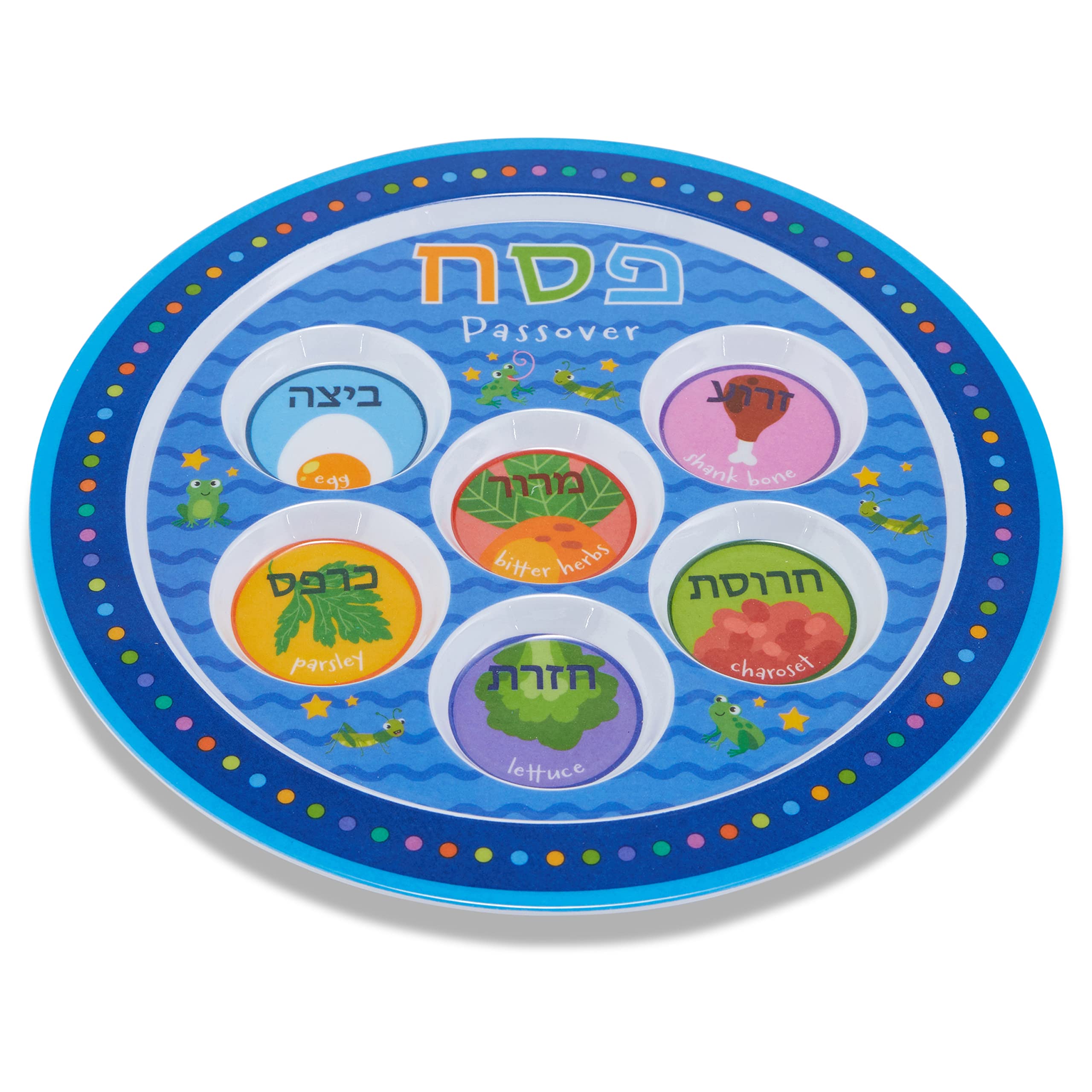 Snapklik.com : Kids Passover Seder Plate 9" Melamine BPA-Free Colorful ...