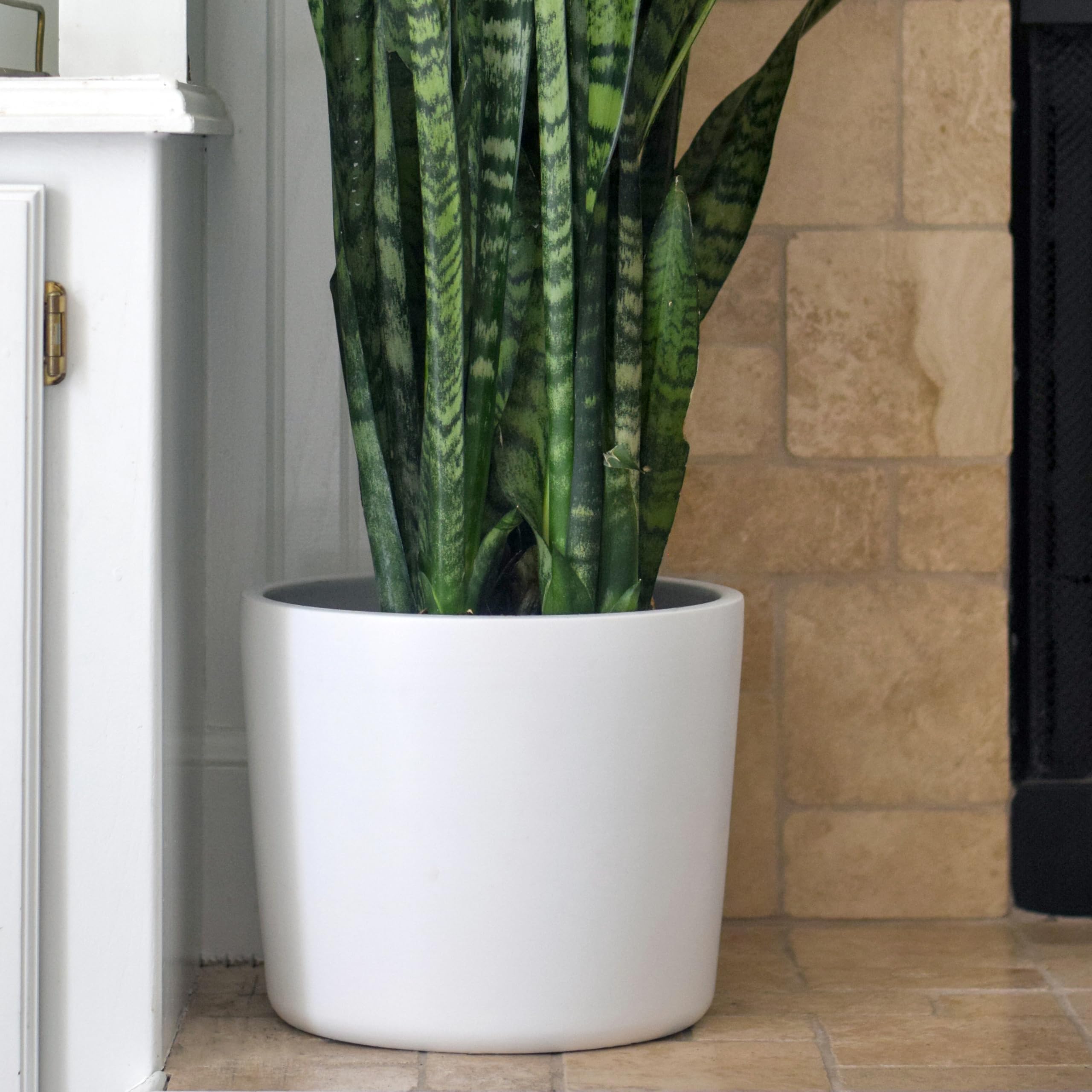 Amazon.com : Hsei Plant Pots Set Large Matte White Plastic Planter for ...