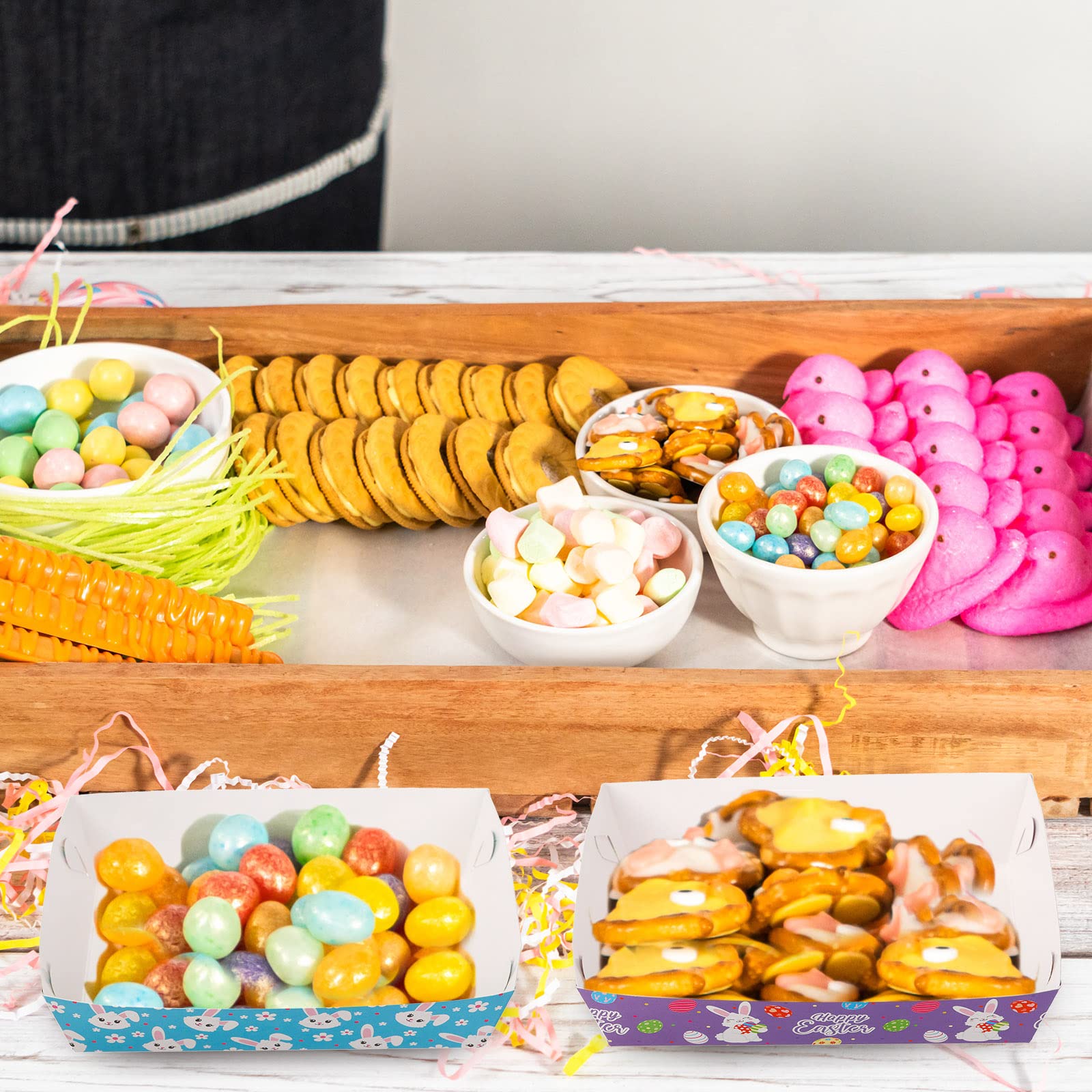 60 Pack Easter Party Supplies Easter Paper Food Trays Nacho Trays ...