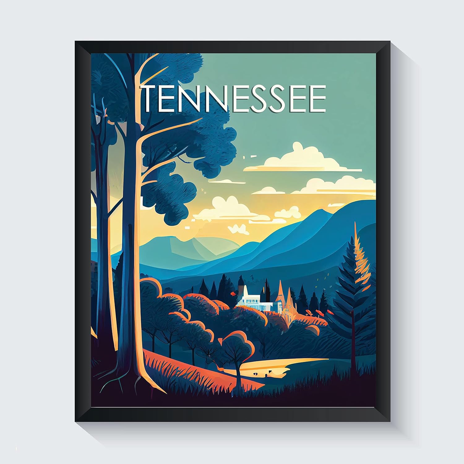 Amazon.com: Tennessee Art Print, Poster Wall Art Decor, State Map ...