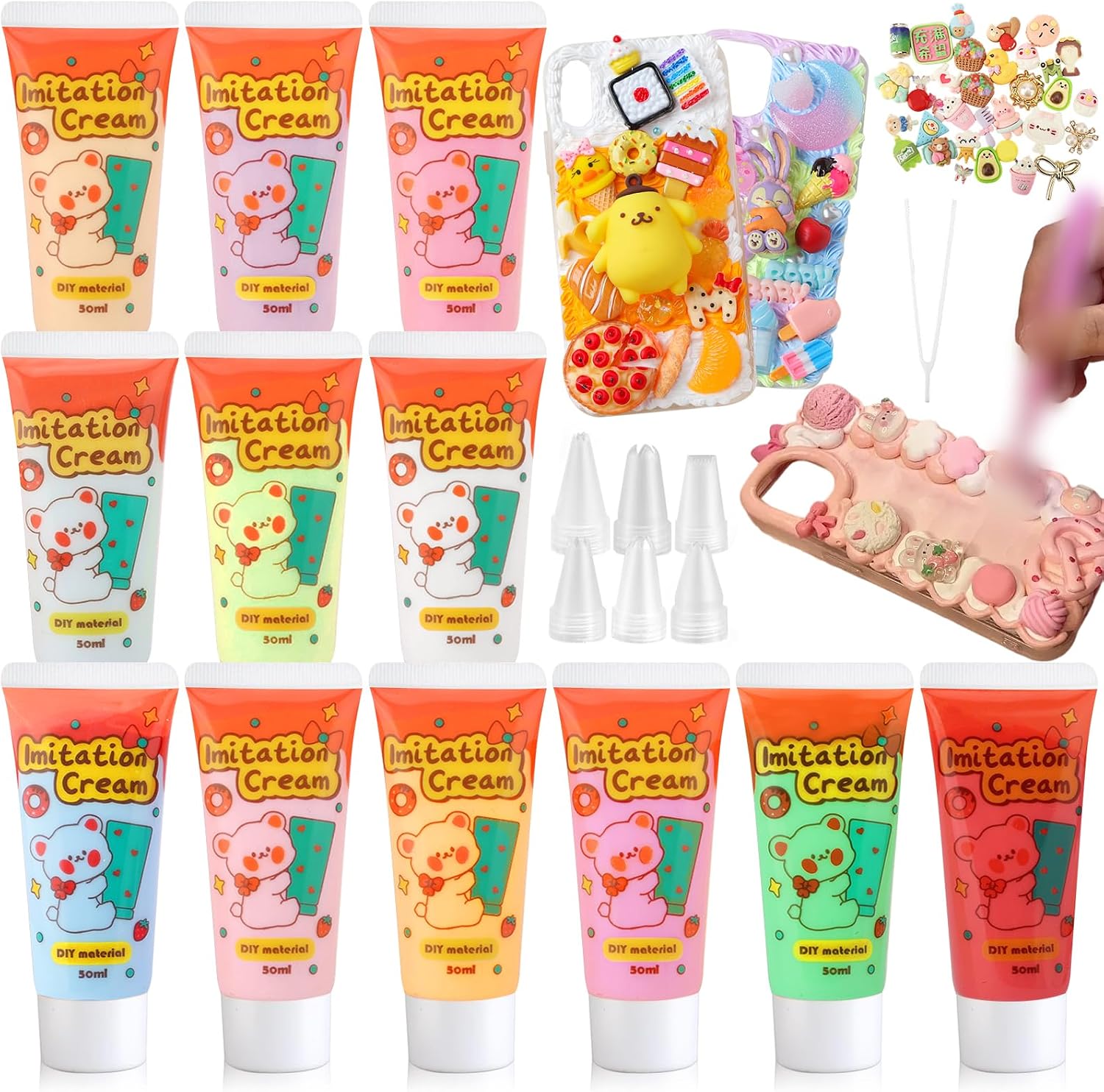 Amazon.com: Tiltol Cream Glue, 12 PCS 50ml Simulation Cream Glue with ...