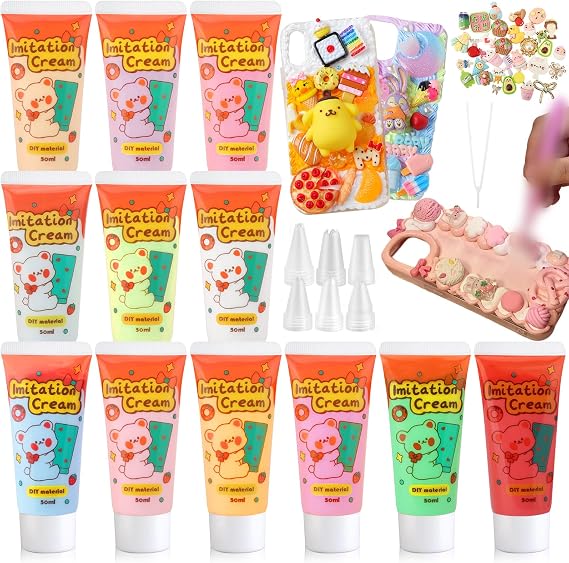 Amazon.com: Tiltol Cream Glue, 12 PCS 50ml Simulation Cream Glue with ...